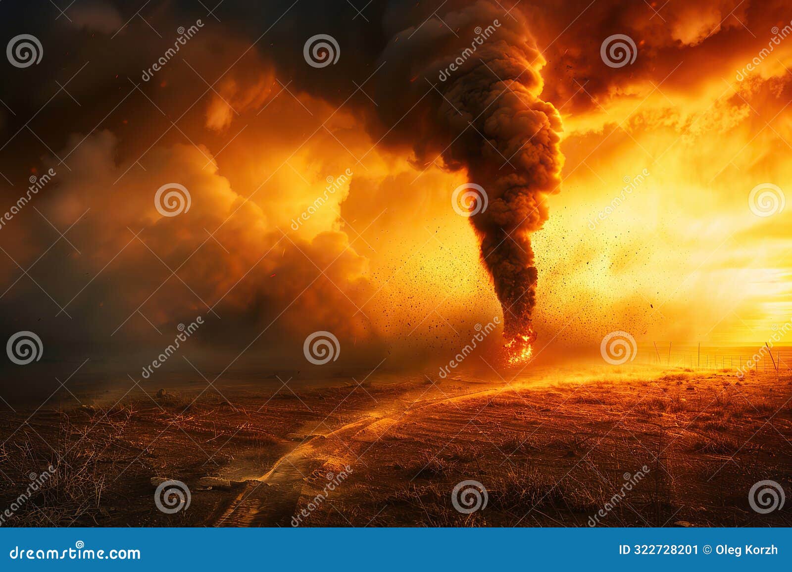 Generative Ai on Theme of Scary Huge Hurricane Fire Tornado ...