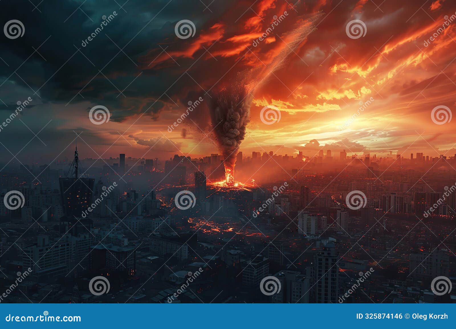 Generative Ai on Theme of Scary Huge Hurricane Fire Tornado ...