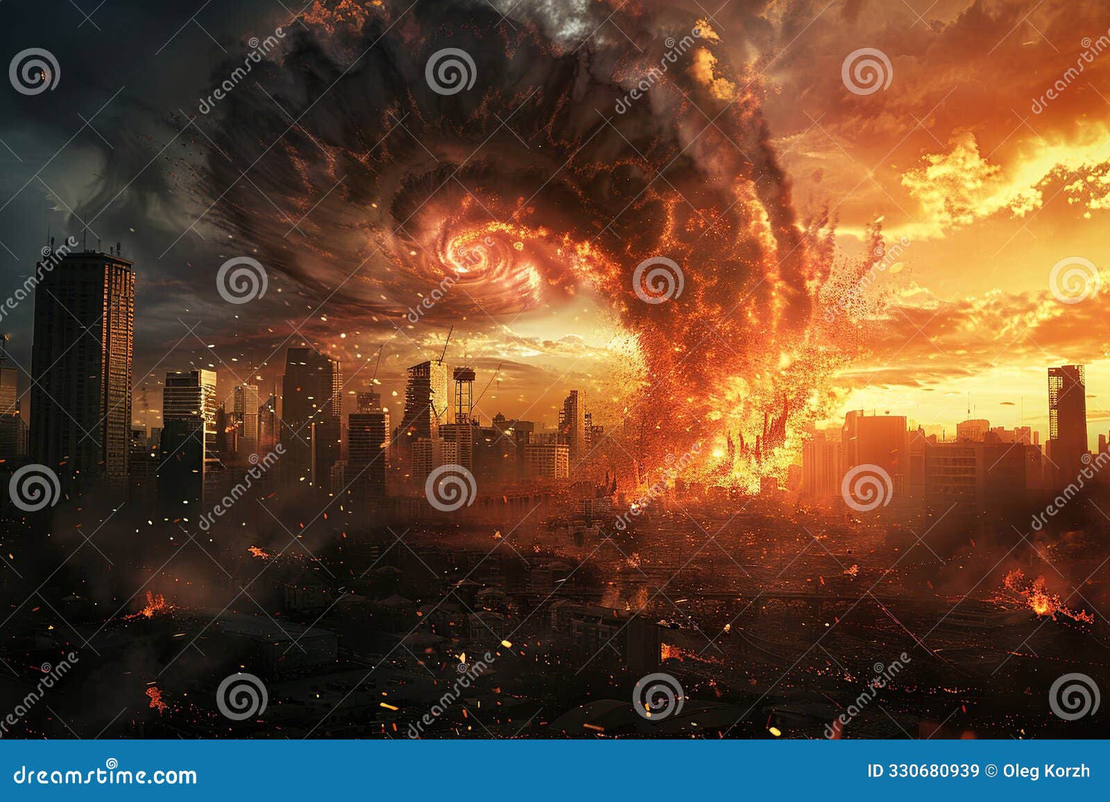 Generative Ai on Theme of Scary Huge Hurricane Fire Tornado ...