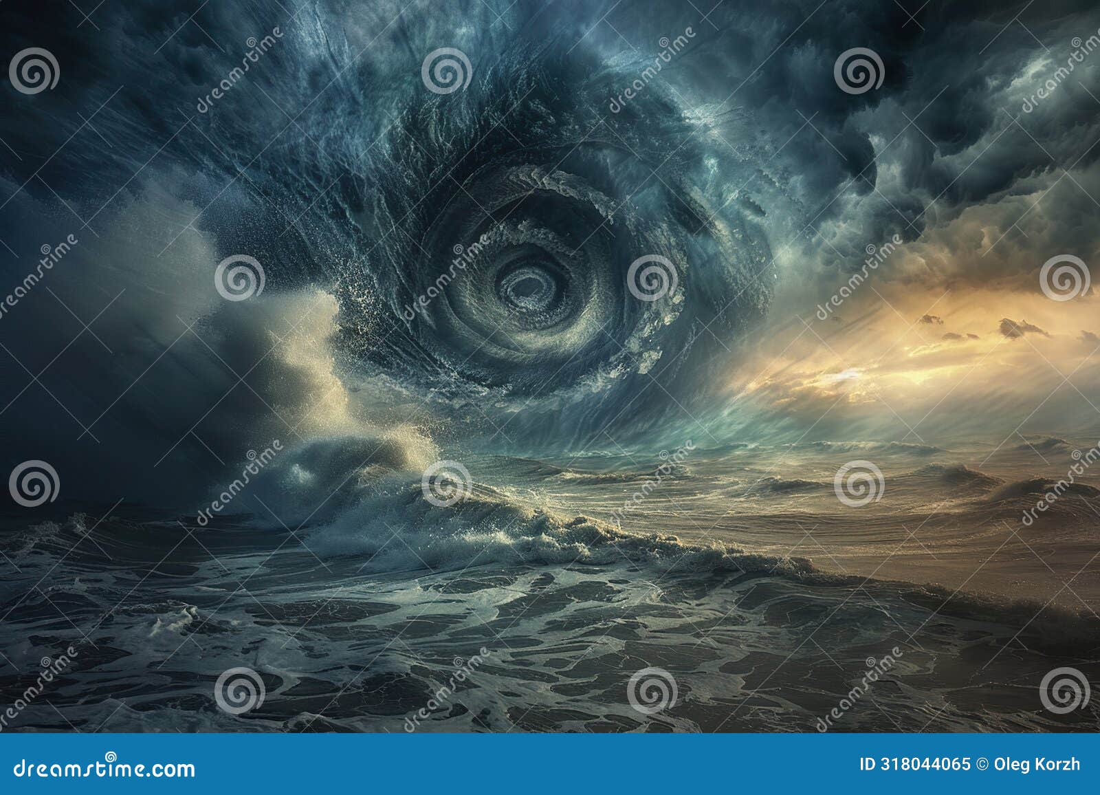 Generative Ai on Theme of Scary Huge Hurricane Typhoon Over Ocean ...