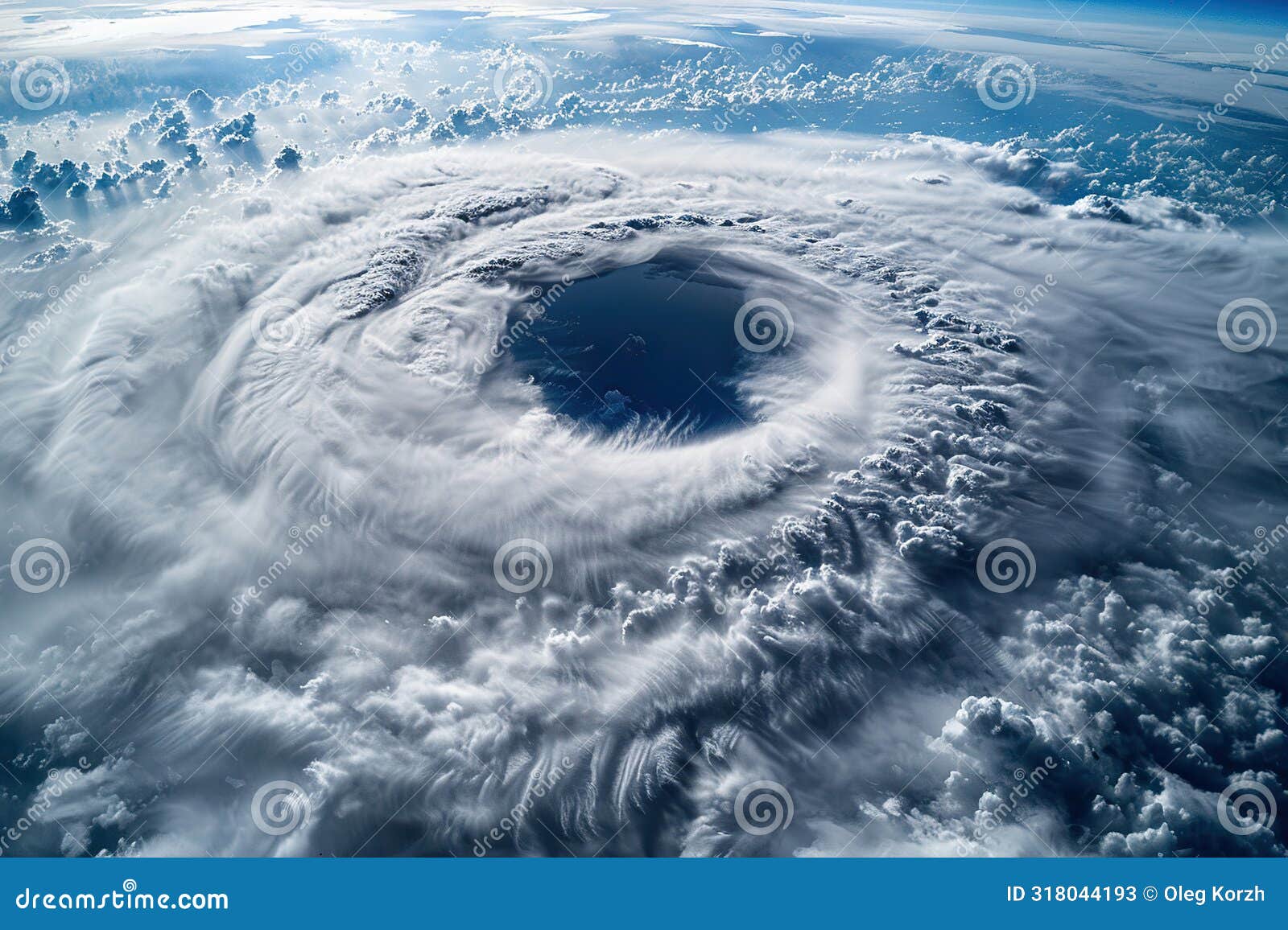 Generative Ai on Theme of Scary Huge Hurricane Typhoon Over Ocean ...