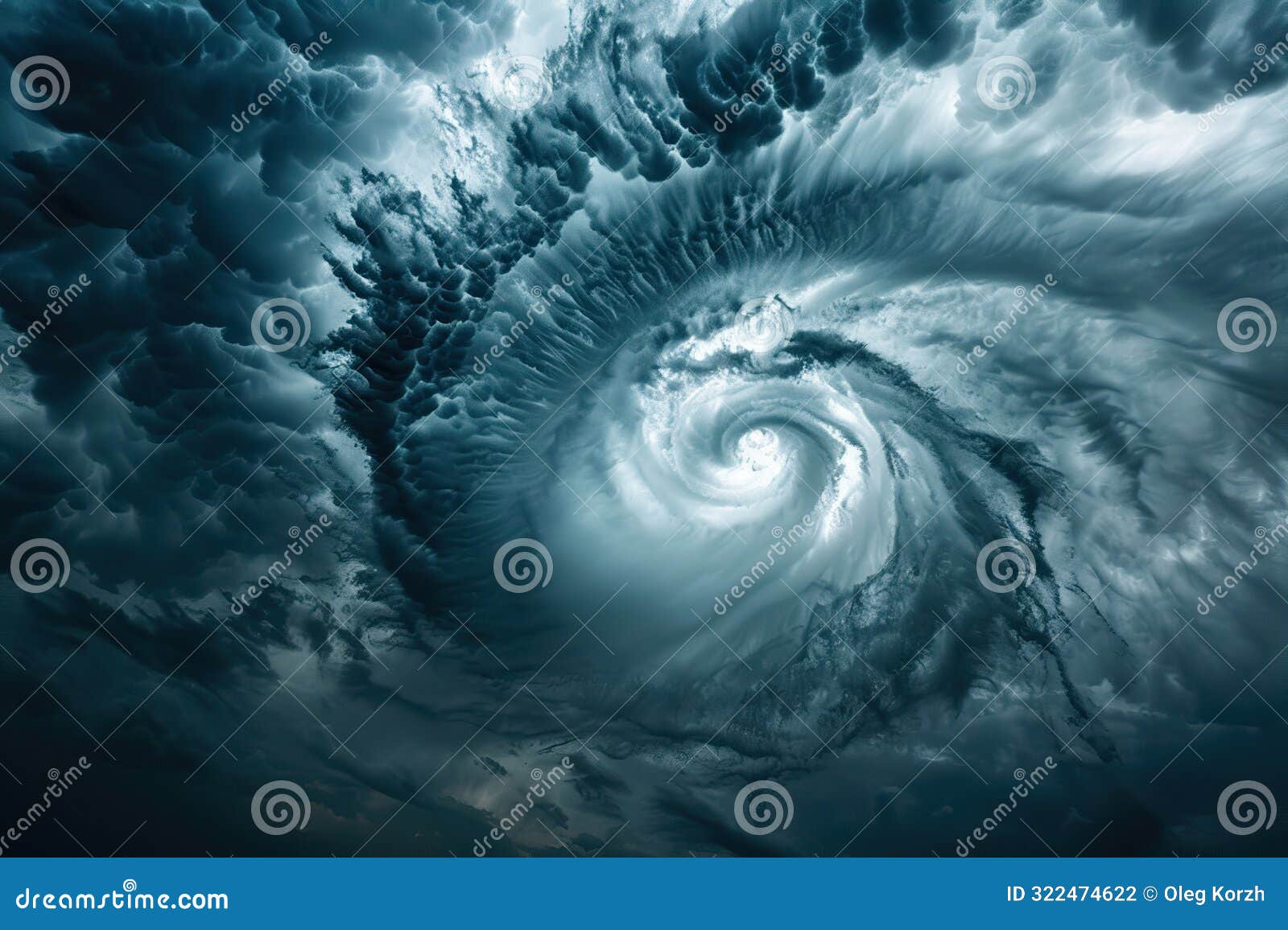 Generative Ai on Theme of Scary Huge Hurricane Typhoon Over Ocean ...