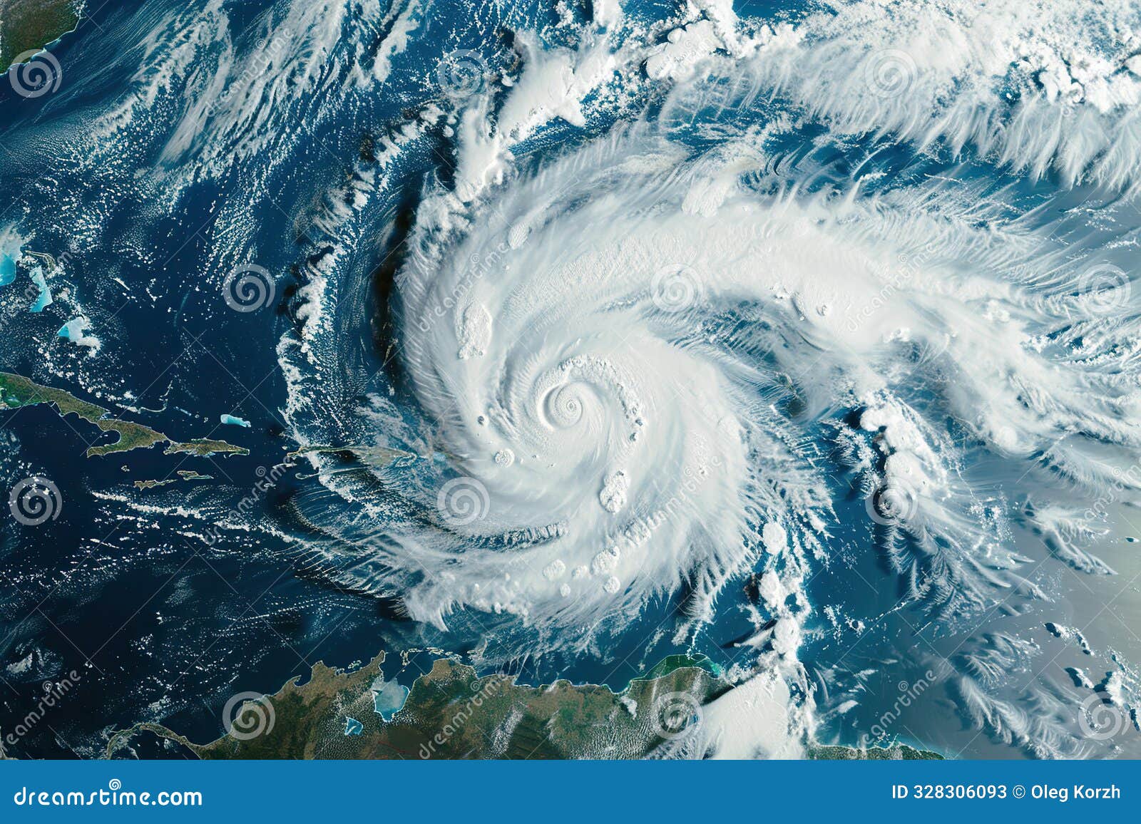 Generative Ai on Theme of Scary Huge Hurricane Typhoon Over Ocean ...