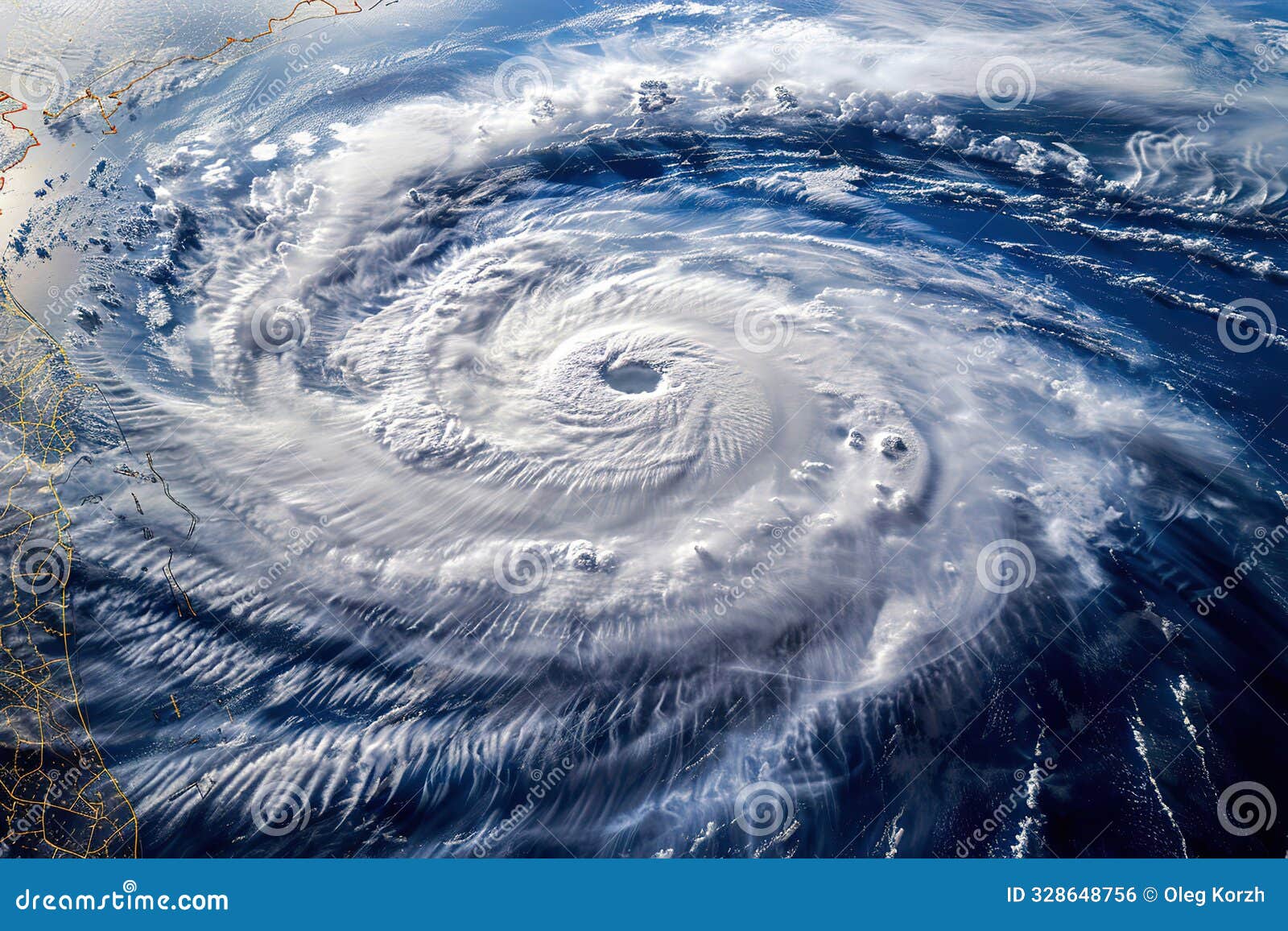 Generative Ai on Theme of Scary Huge Hurricane Typhoon Over Ocean ...