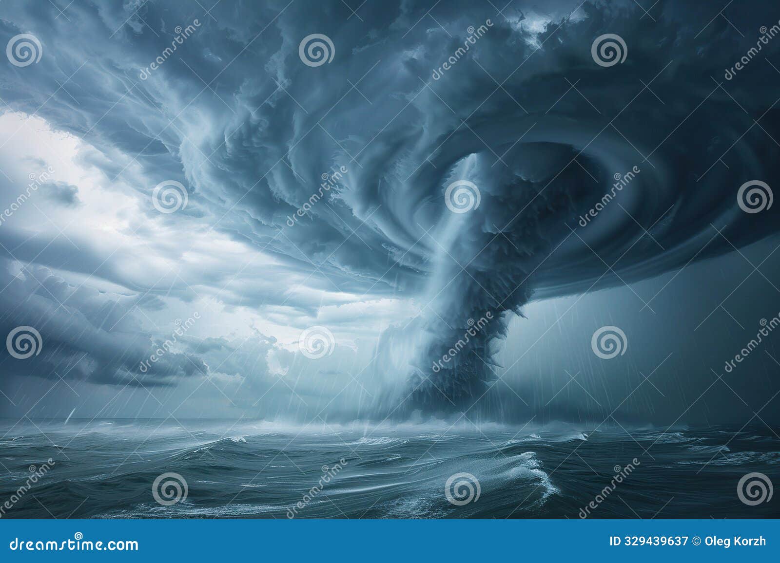 Generative Ai on Theme of Scary Huge Hurricane Typhoon Over Ocean ...