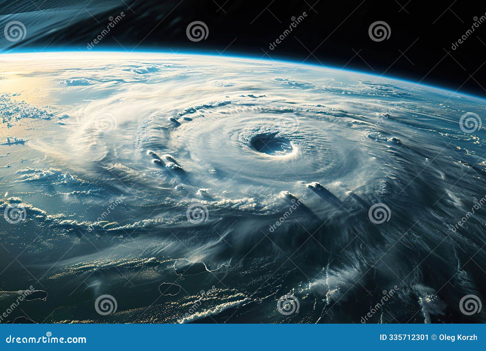 Generative Ai On Theme Of Scary Huge Hurricane Typhoon Over Ocean ...