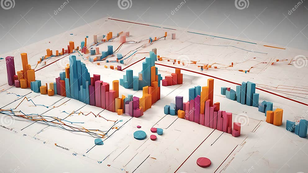 Chart, graphs , 3d stock illustration. Illustration of furniture ...