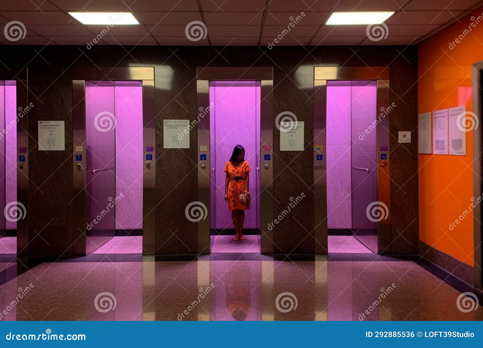Three_elevators_in_hotel_lobby_1695521496916_3 Stock Illustration ...