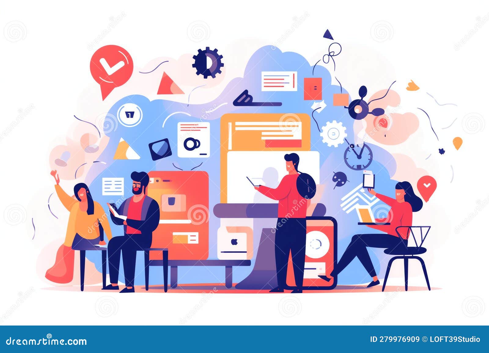 Generative AI Time Management Concept- Stock Illustration ...