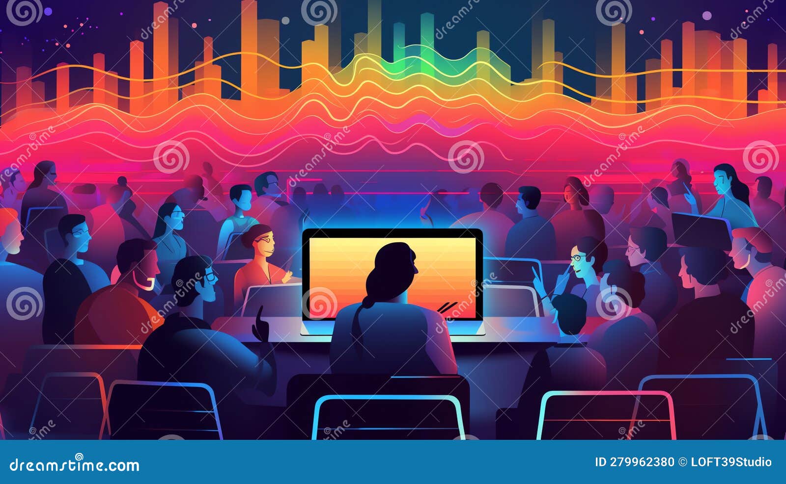 Polygraph Test Landing Page Template. Tiny Characters At Huge Computer ...