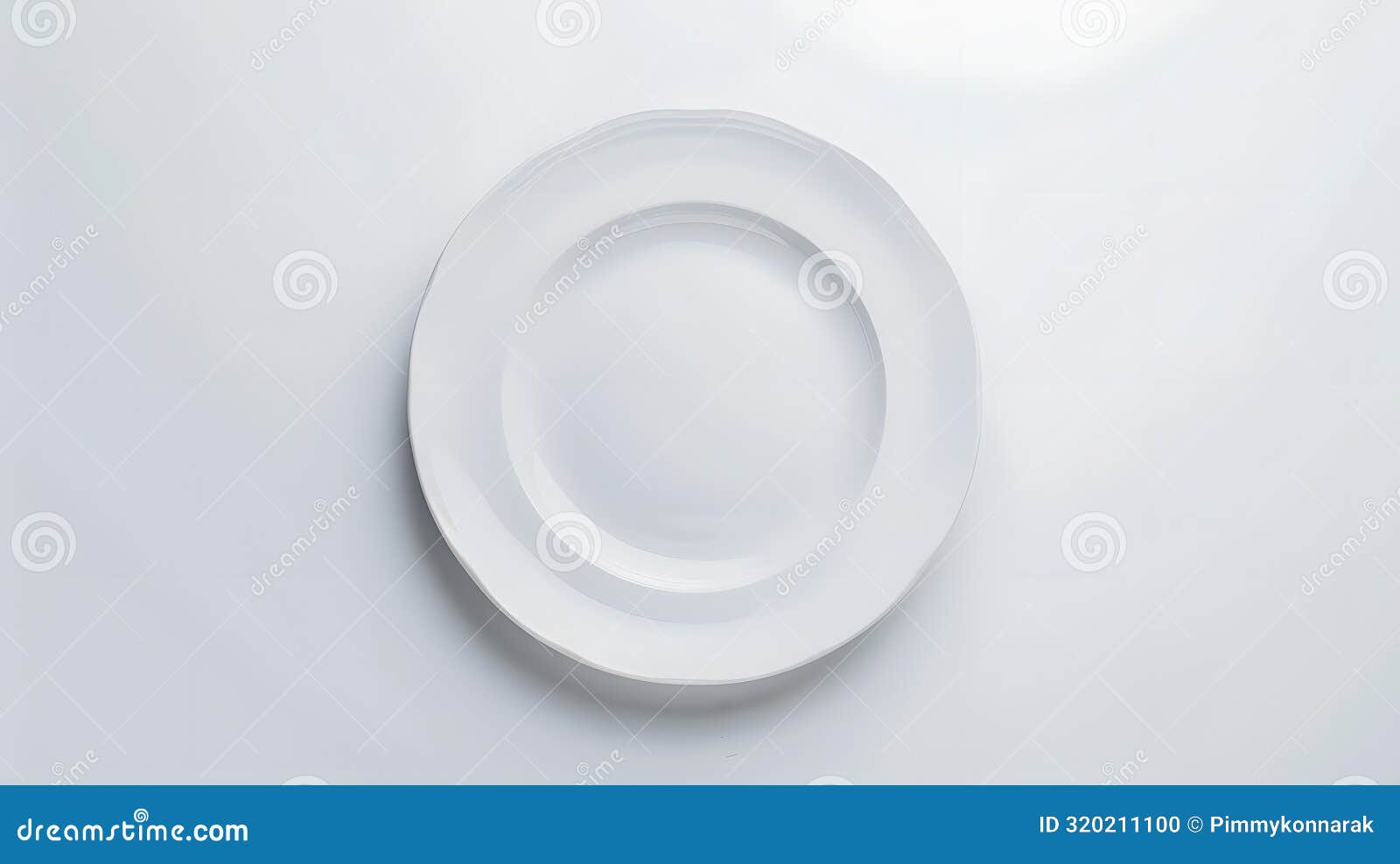 Generative AI Top View of Empty Plate on White Background Business ...