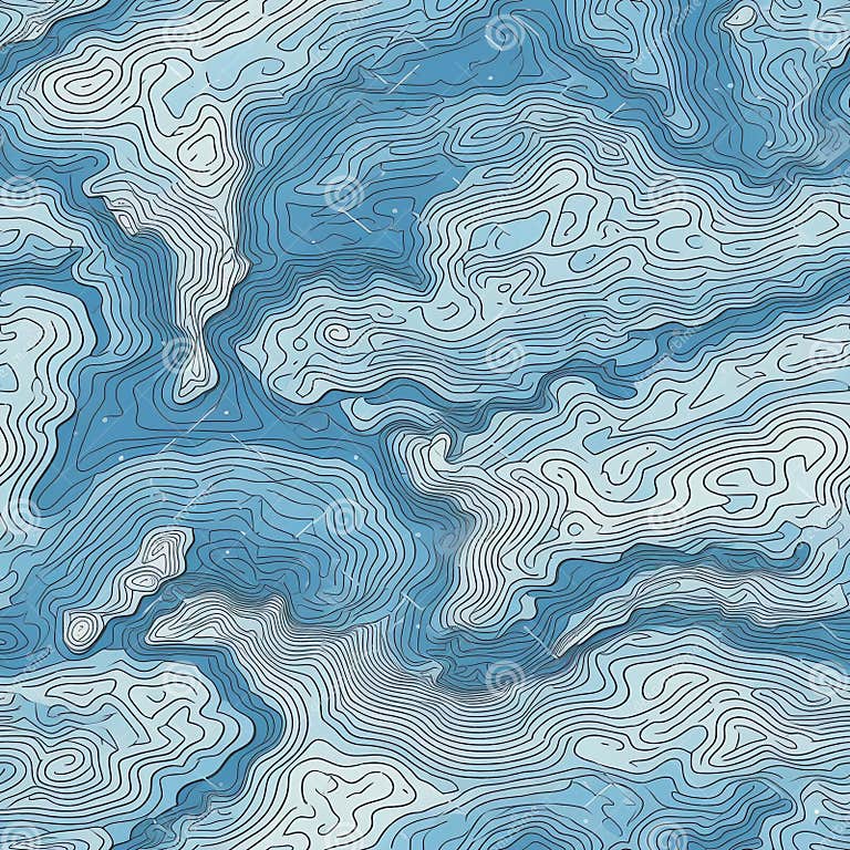 Generative AI Topographic Map Seamless Pattern- Stock Illustration ...