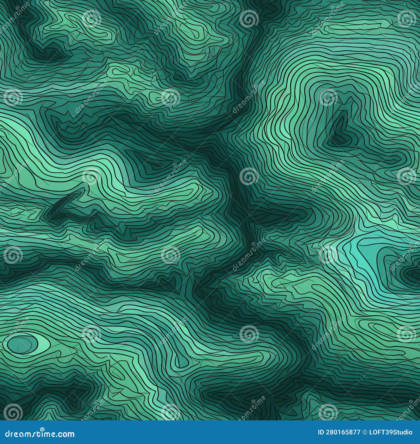 Generative AI Topographic Map Seamless Pattern- Stock Illustration ...