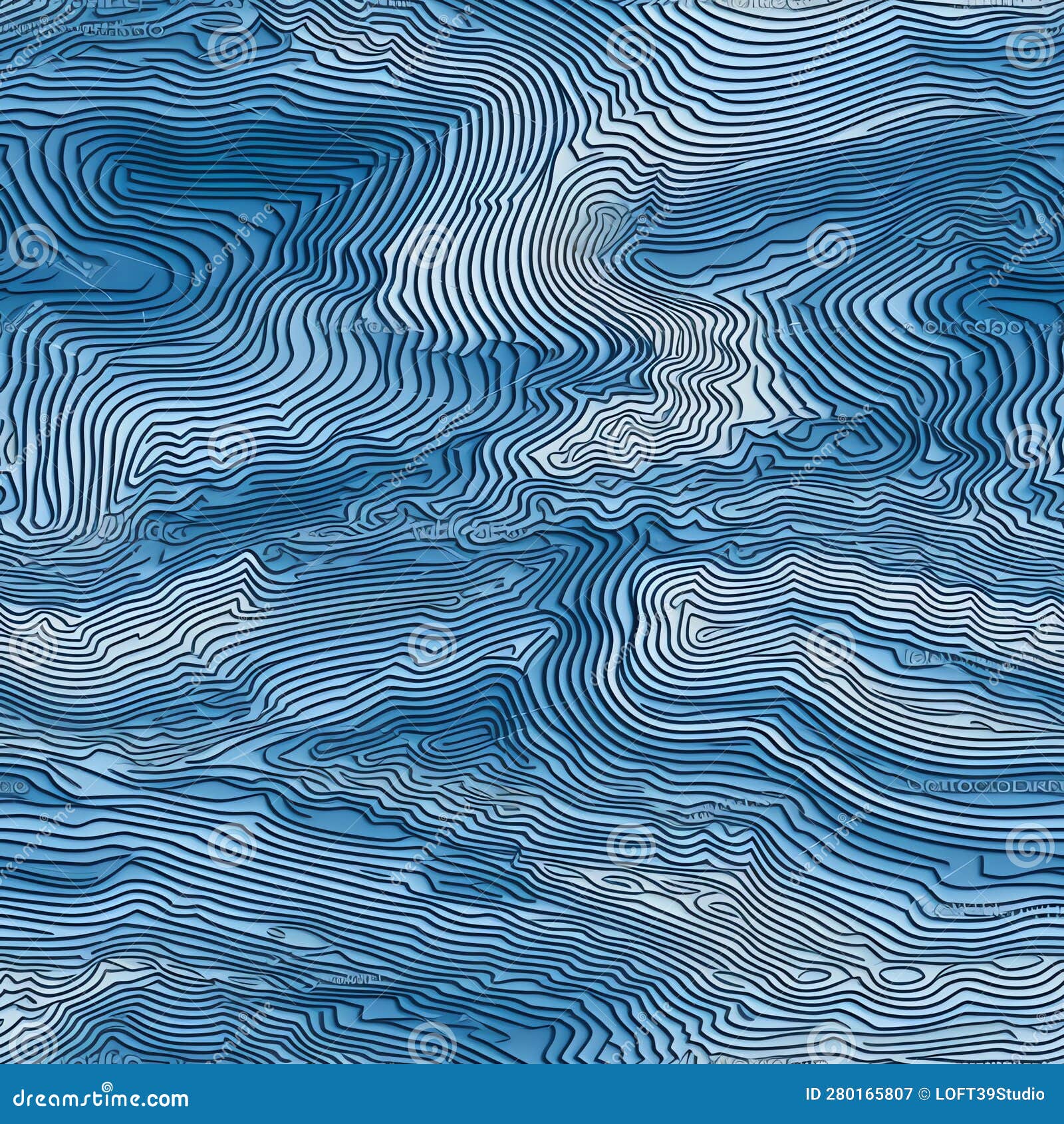 Generative AI Topographic Map Seamless Pattern- Stock Illustration ...