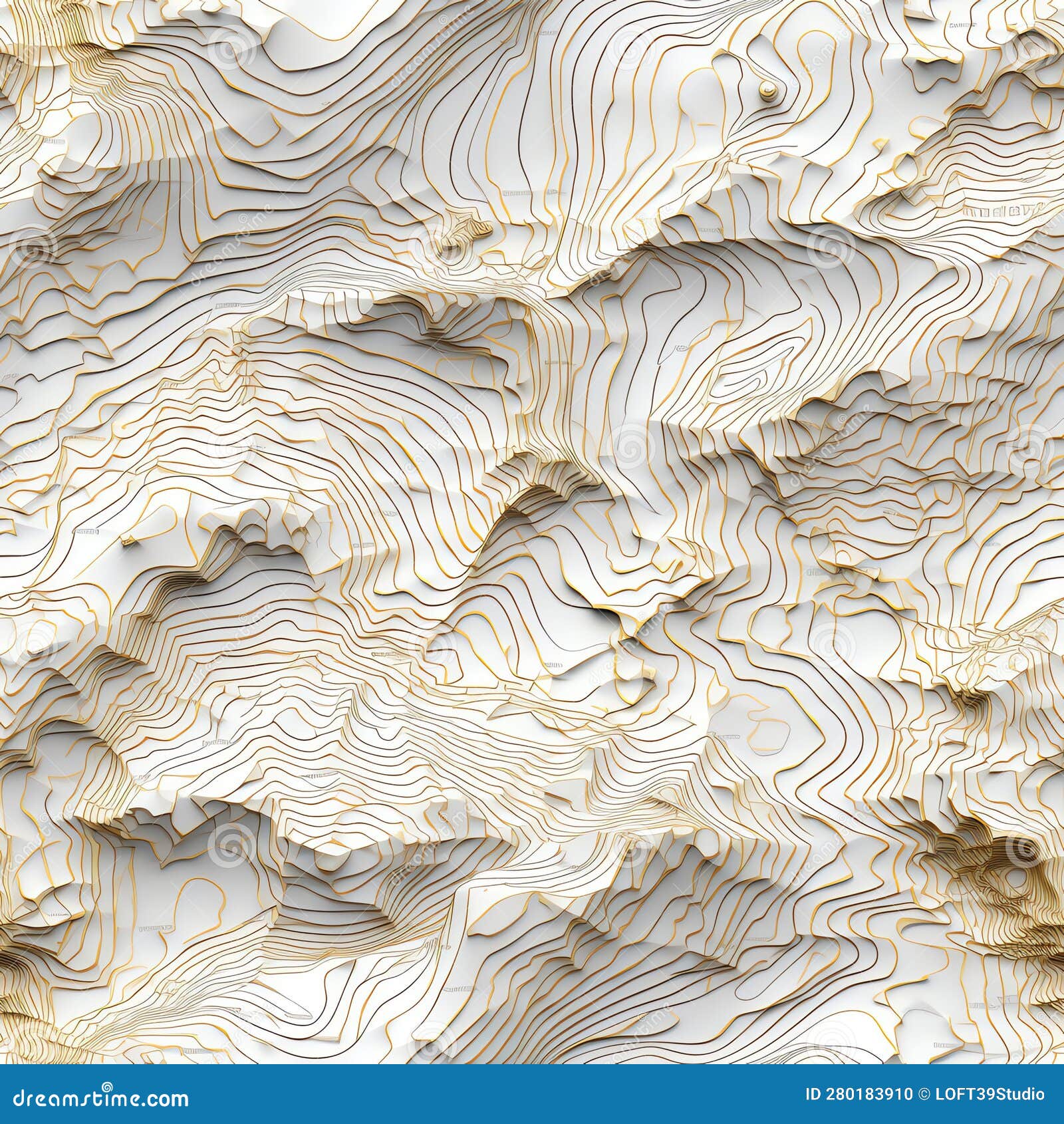 Generative AI Topographic Map Seamless Pattern- Stock Illustration ...