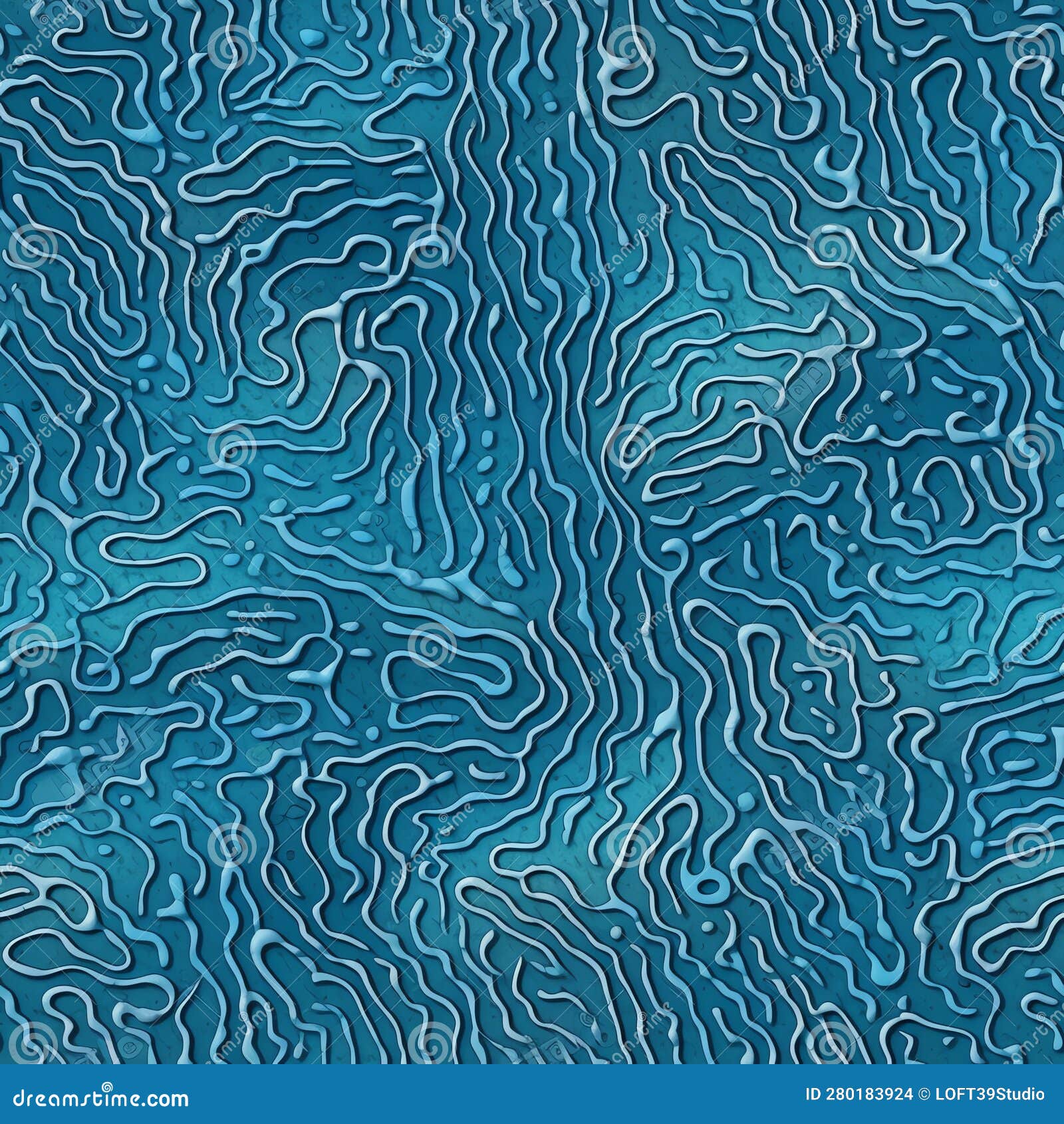 Generative AI Topographic Map Seamless Pattern- Stock Illustration ...
