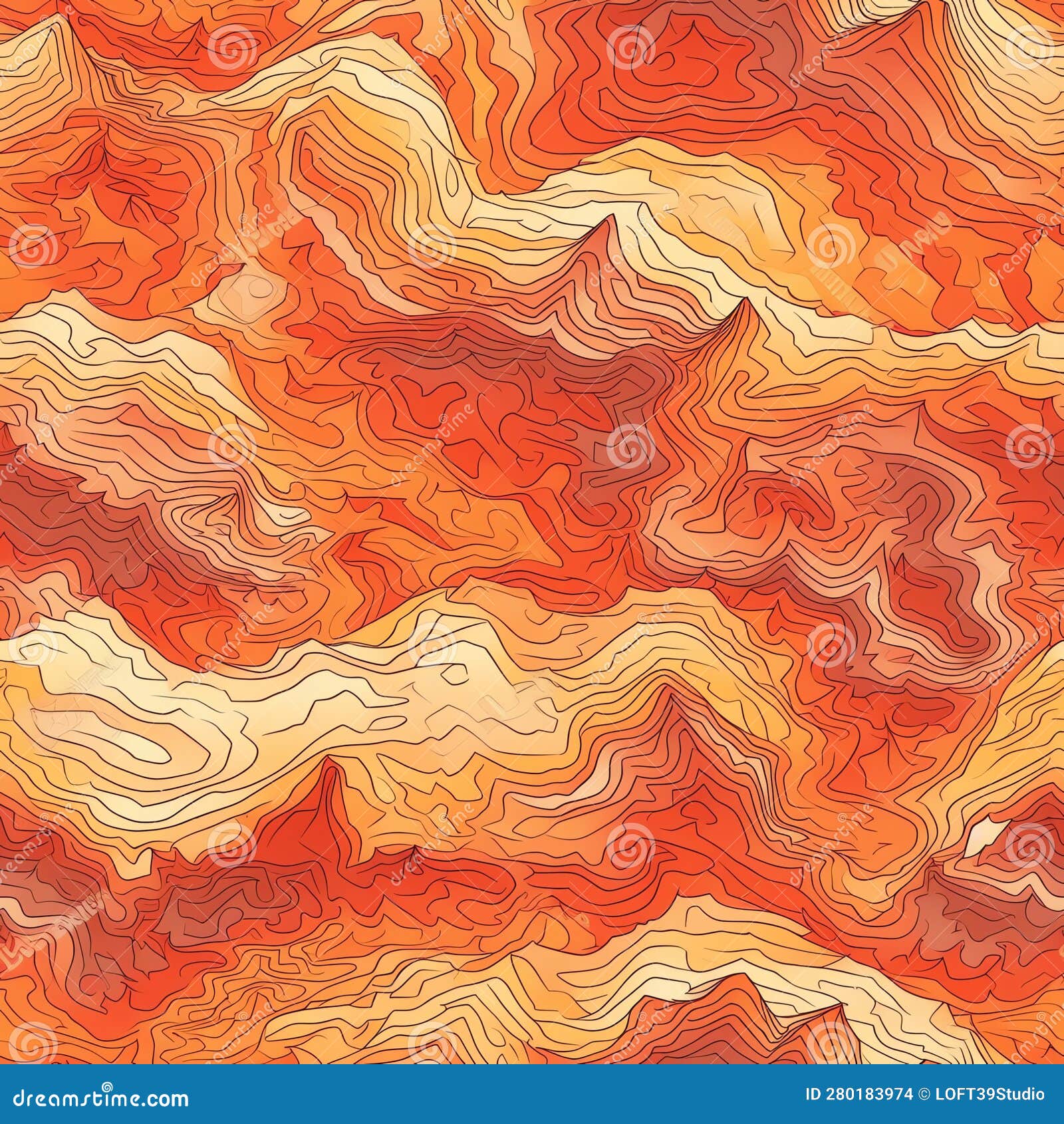 Generative AI Topographic Map Seamless Pattern- Royalty-Free Stock ...