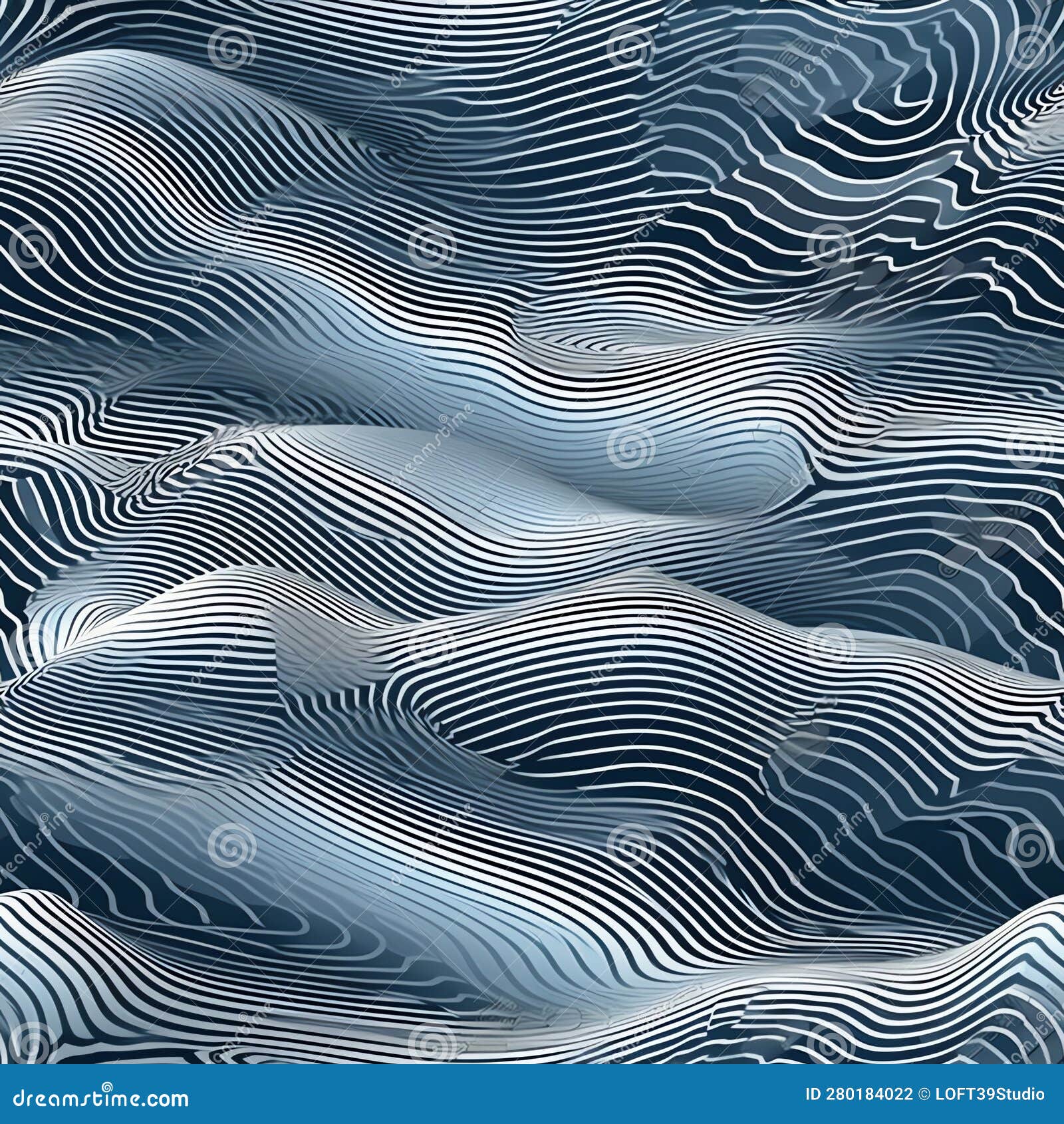 Generative AI Topographic Map Seamless Pattern- Stock Illustration ...