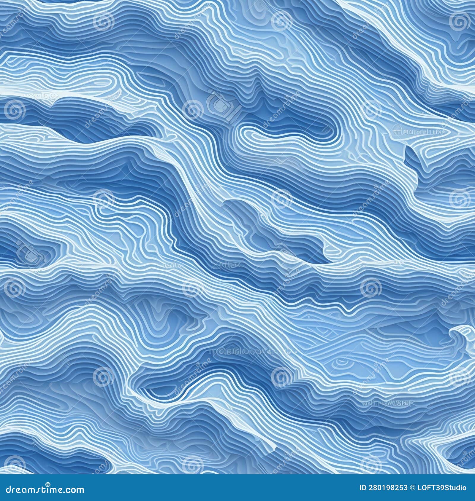 Generative AI Topographic Map Seamless Pattern- Stock Illustration ...