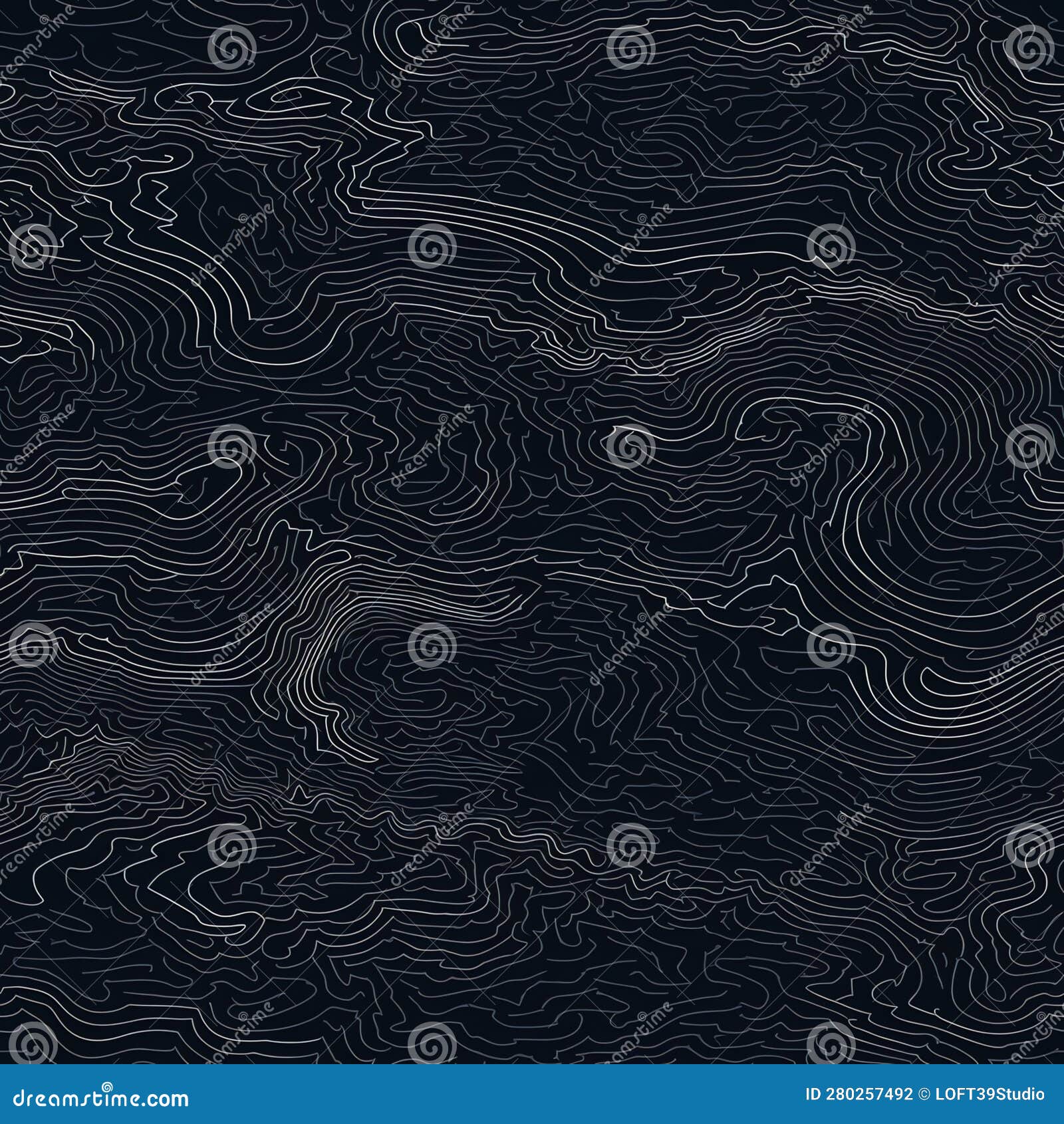 Generative AI Topographic Map Seamless Pattern- Stock Illustration ...