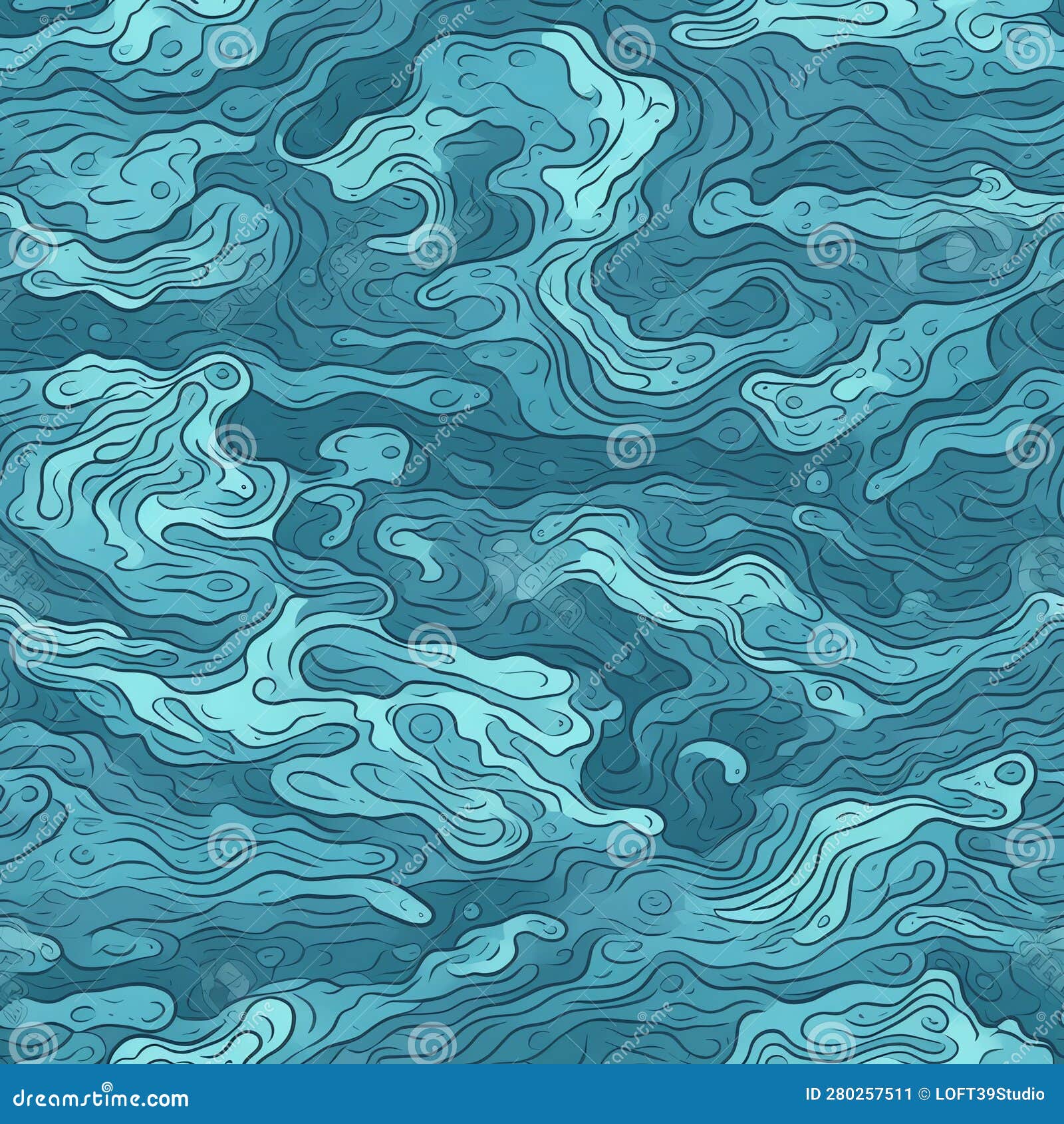 Generative AI Topographic Map Seamless Pattern- Royalty-Free Stock ...