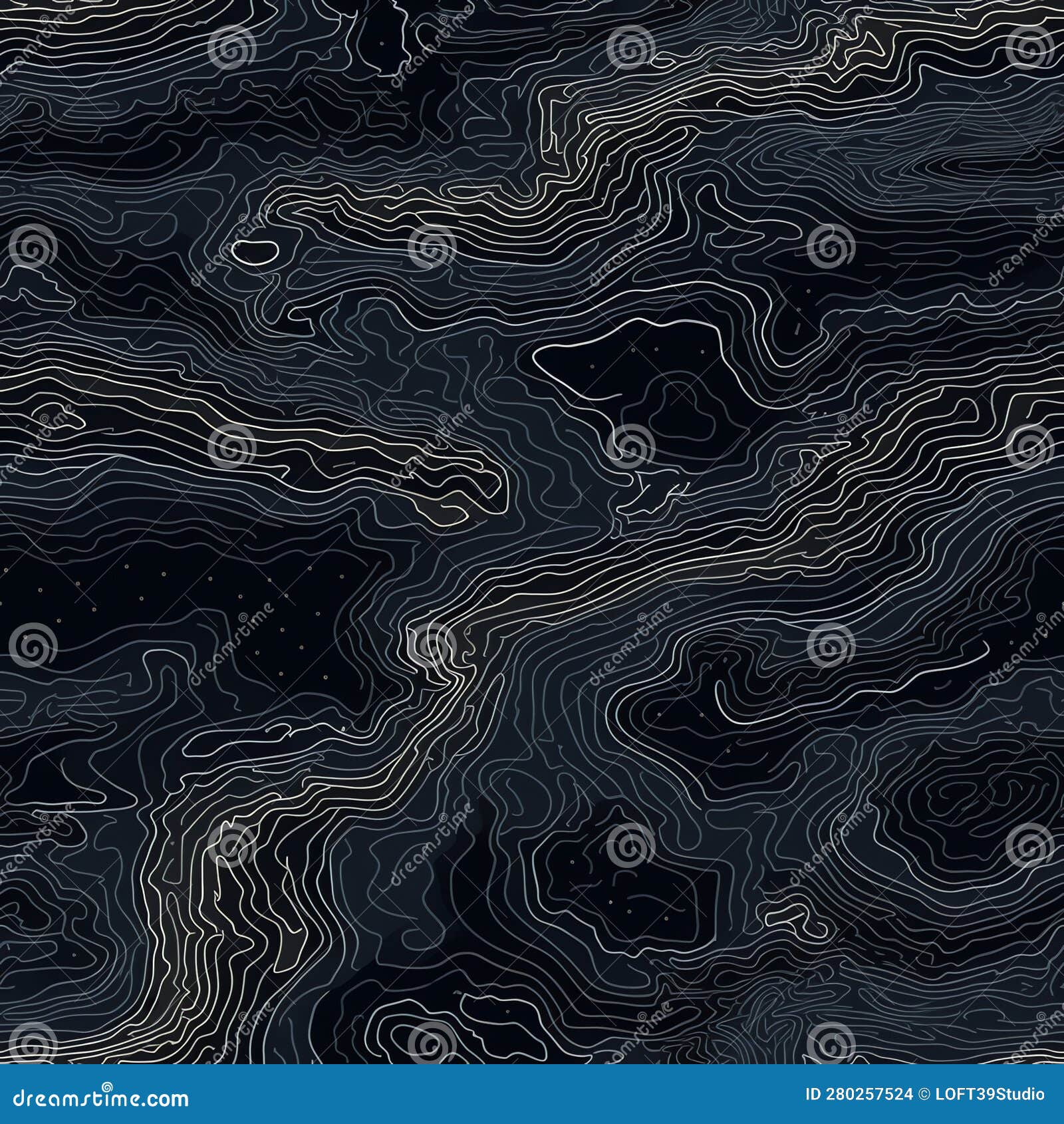 Generative AI Topographic Map Seamless Pattern- Stock Illustration ...