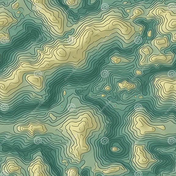 Generative AI Topographic Map Seamless Pattern- Stock Illustration ...