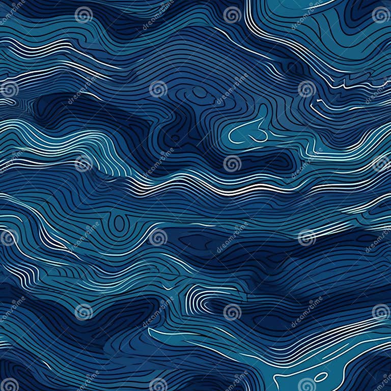 Generative AI Topographic Map Seamless Pattern- Stock Illustration ...