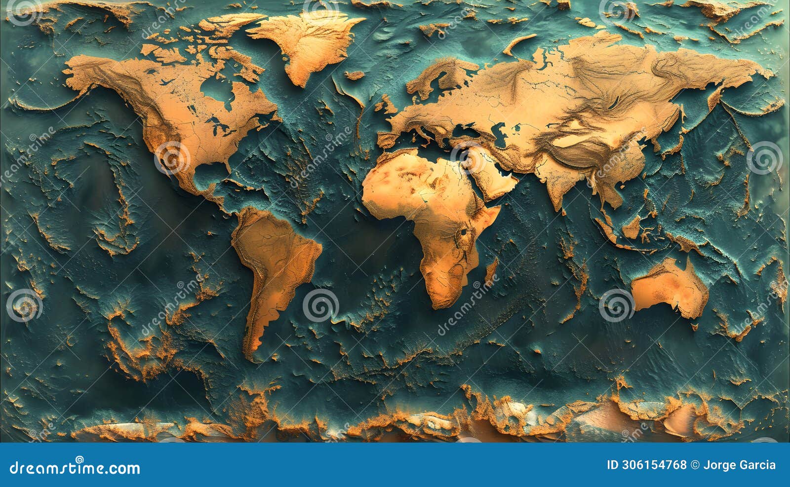 Generative AI.Topographic World Map Highlighting Terrain Features And ...