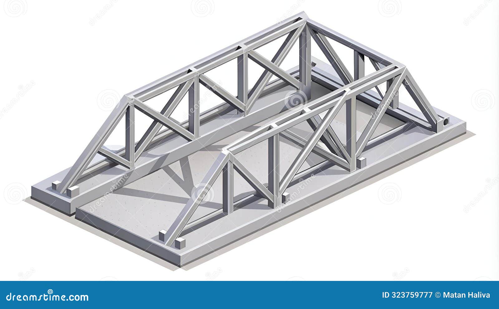 Concrete Trusses in Isometric View, Vector Icon Stock Illustration ...