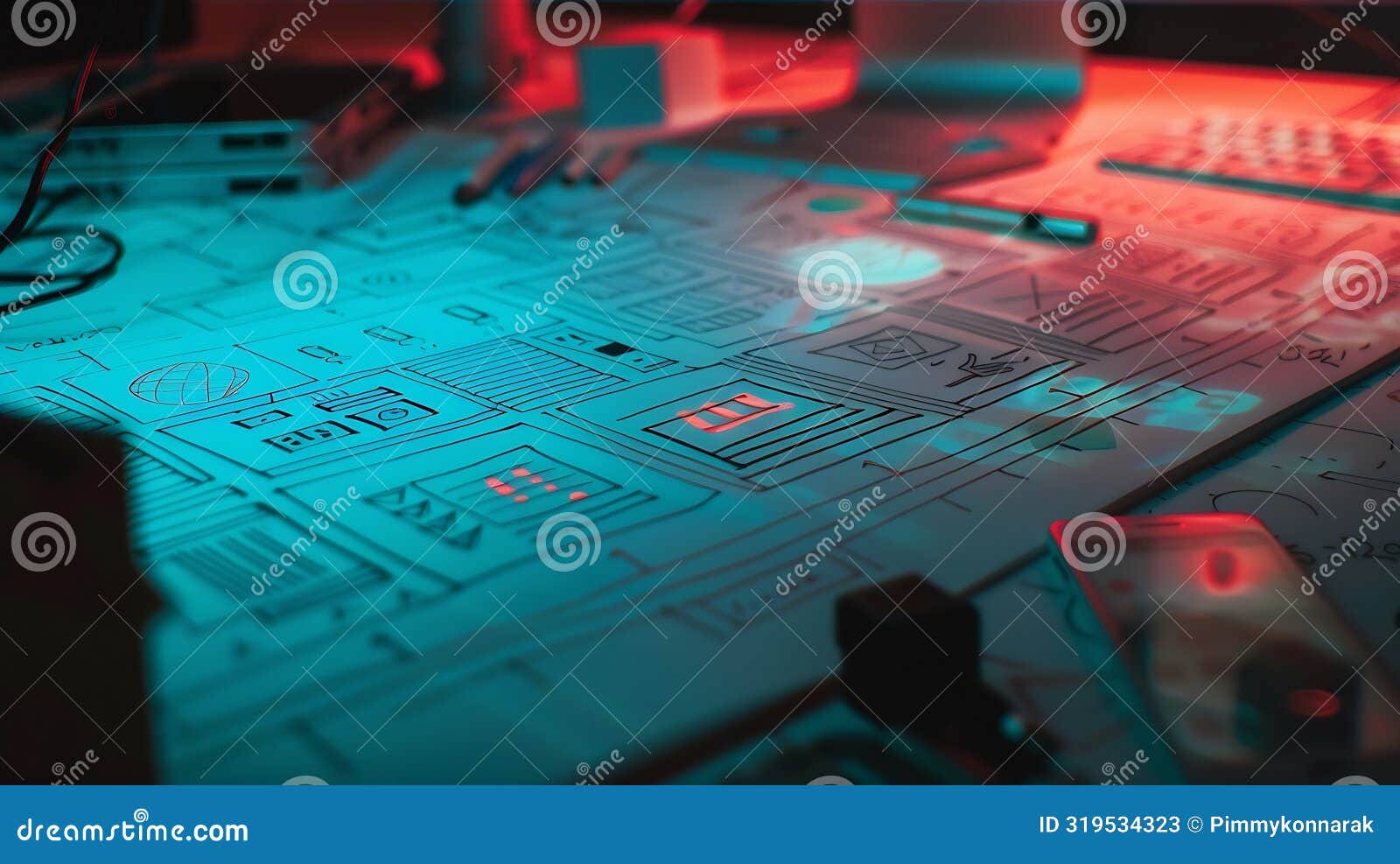 Generative AI User Experience Design Wireframes of it Product Hand ...