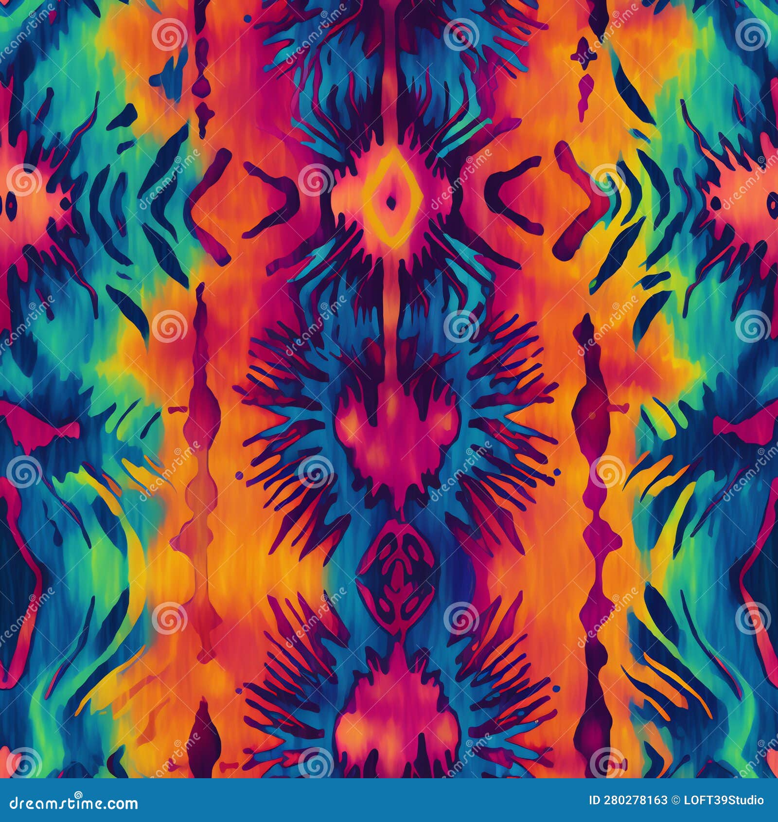 Generative Ai Vector Tie Dye Seamless Stock Illustration