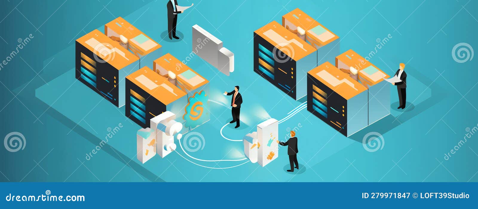 Generative AI Virtual Machines- Stock Illustration - Illustration of ...