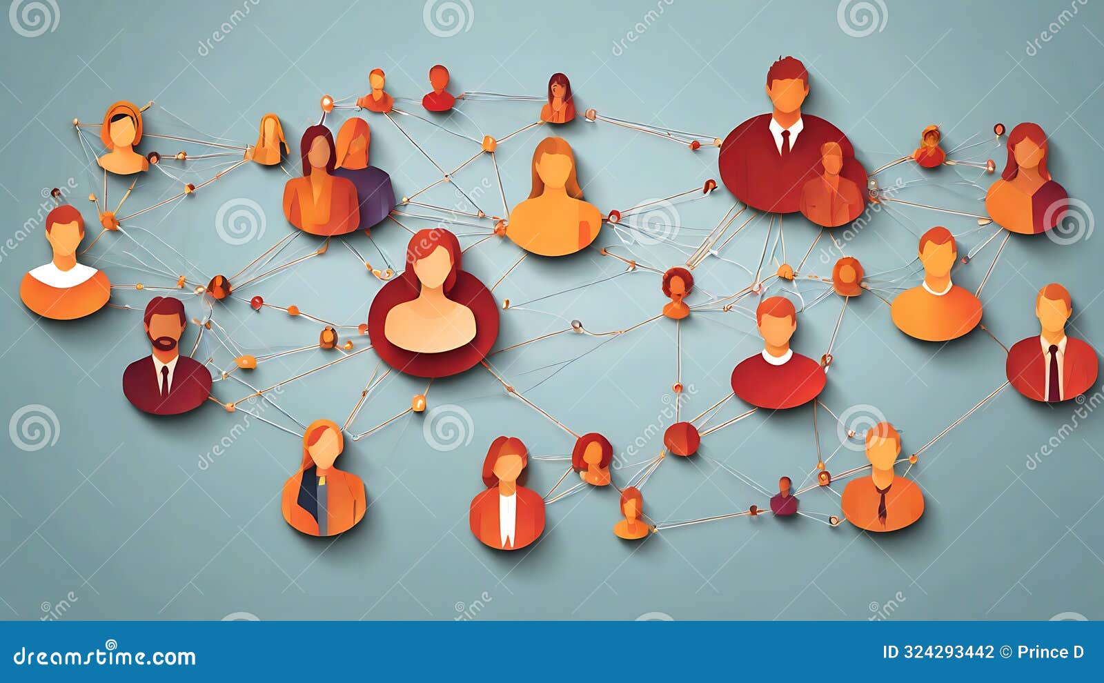 Network of people , team stock illustration. Illustration of cohesive ...