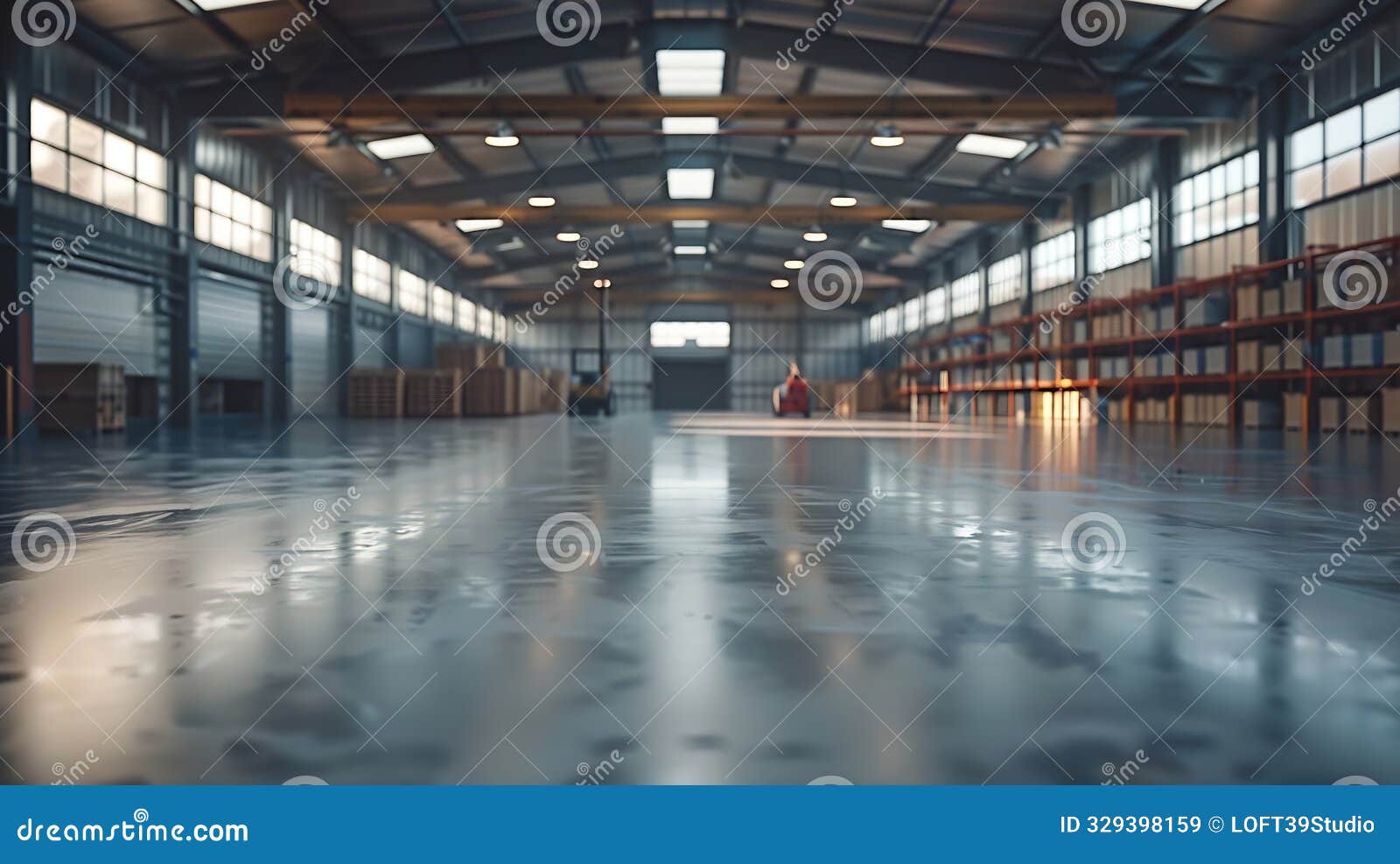 Generative AI Warehouse Interior Blurred Empty Warehouse without Anyone ...