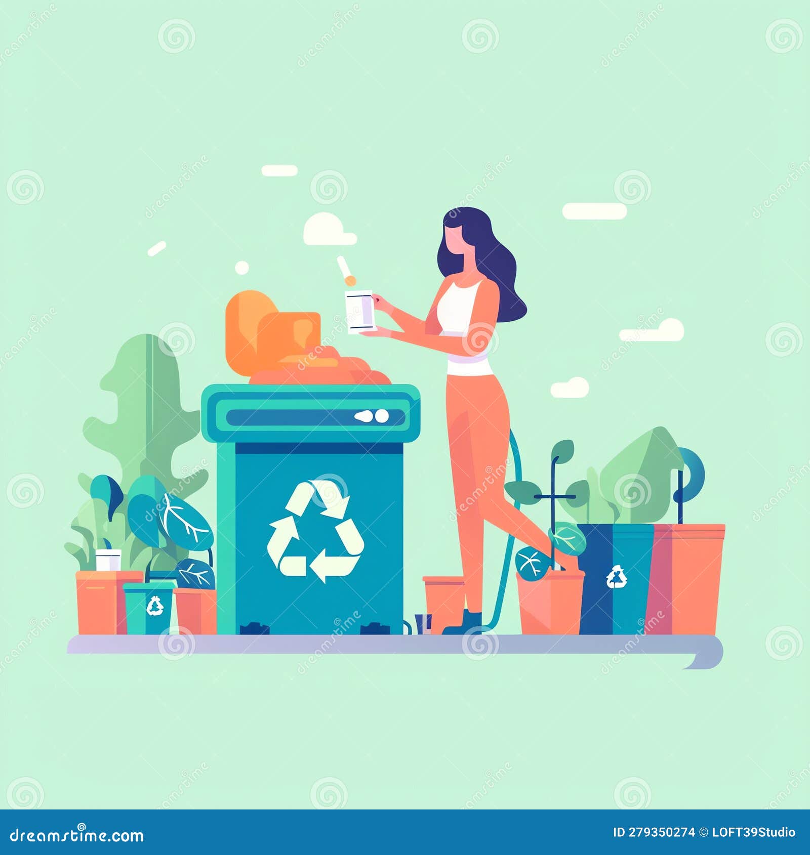 Generative AI Waste Sorting Landing Page- Stock Illustration ... Generative AI Waste Sorting Landing Page- Stock Illustration ...