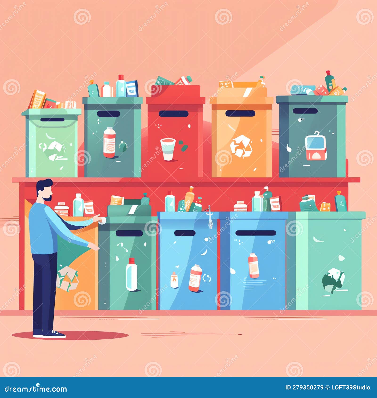 Generative AI Waste Sorting Landing Page- Stock Illustration ... Generative AI Waste Sorting Landing Page- Stock Illustration ...