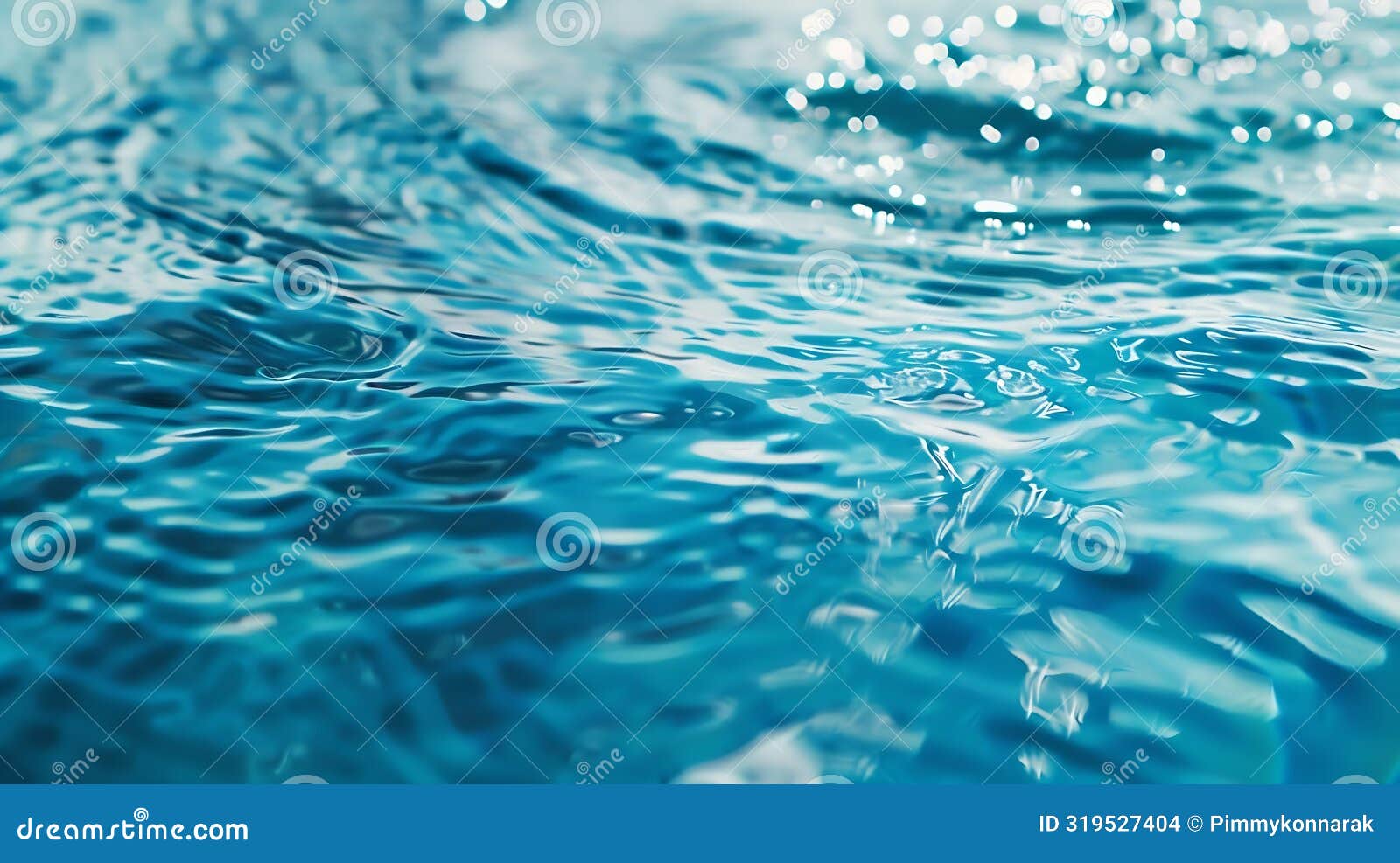 Generative AI Water Layout Surface with Ripples Blue Water Transparent ...
