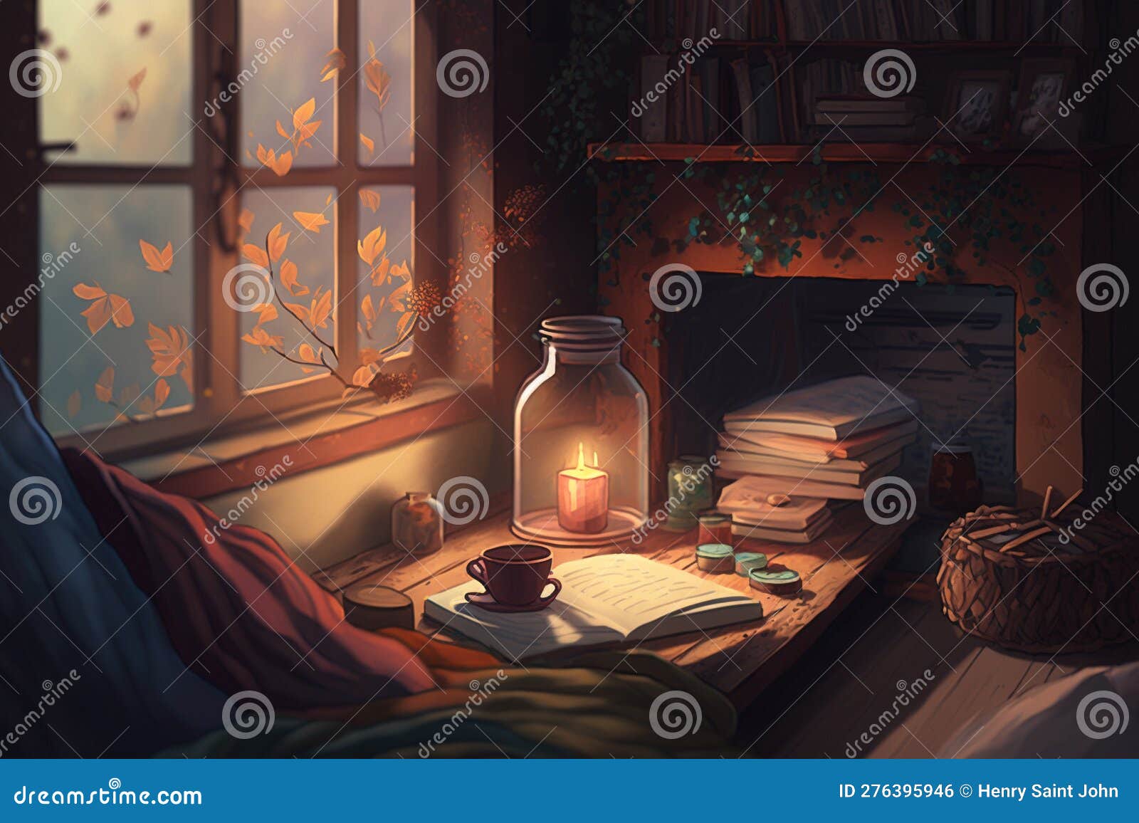 Generative AI: Wellness and Relaxation at Home Stock Illustration ...