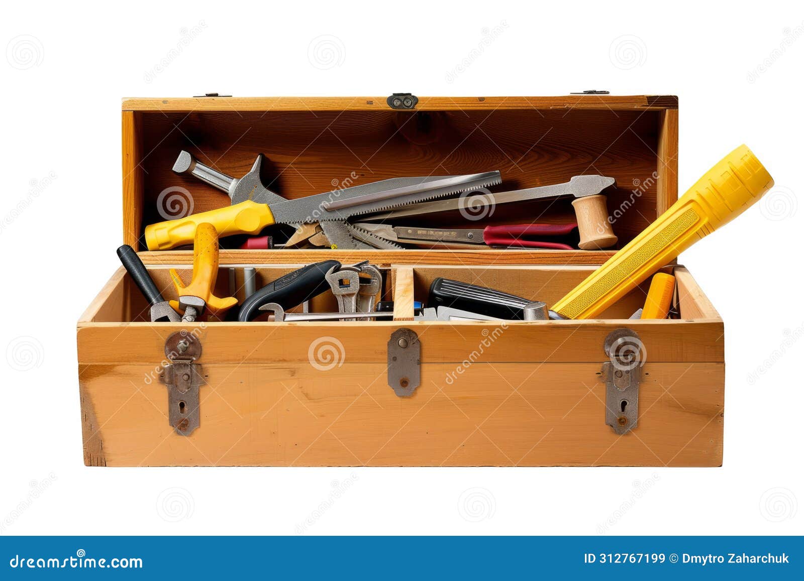 Construction Tools Neatly Arranged within an Open Toolbox, Creating a ...