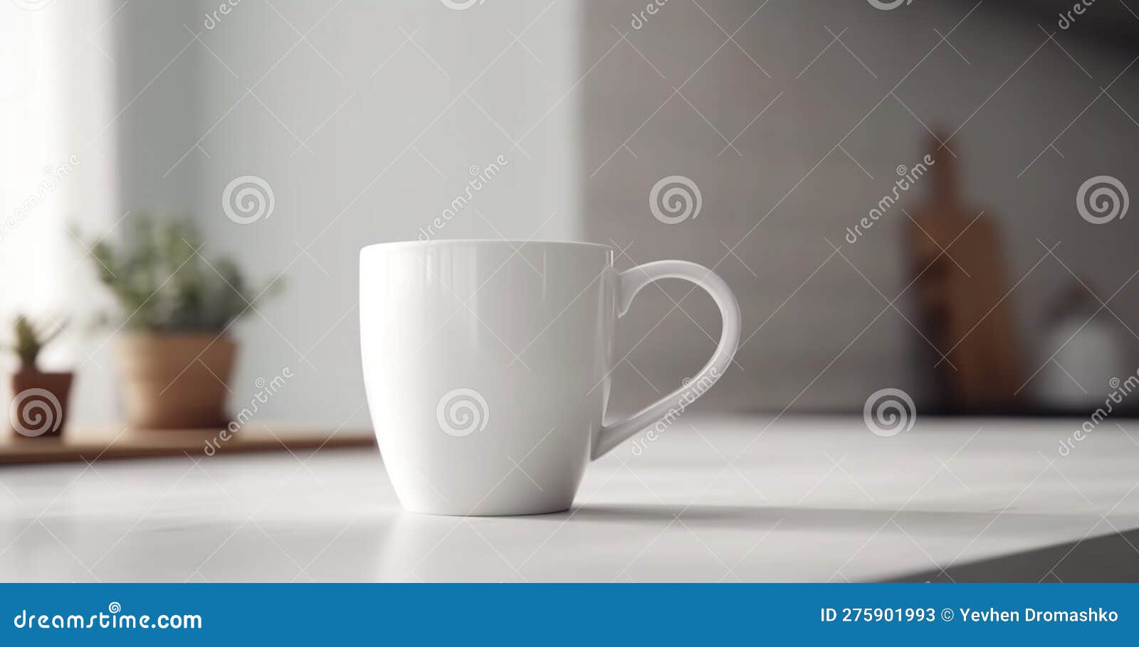 Generative AI, White Ceramic Cup Set-up in at Home Interior, Mug Mock ...
