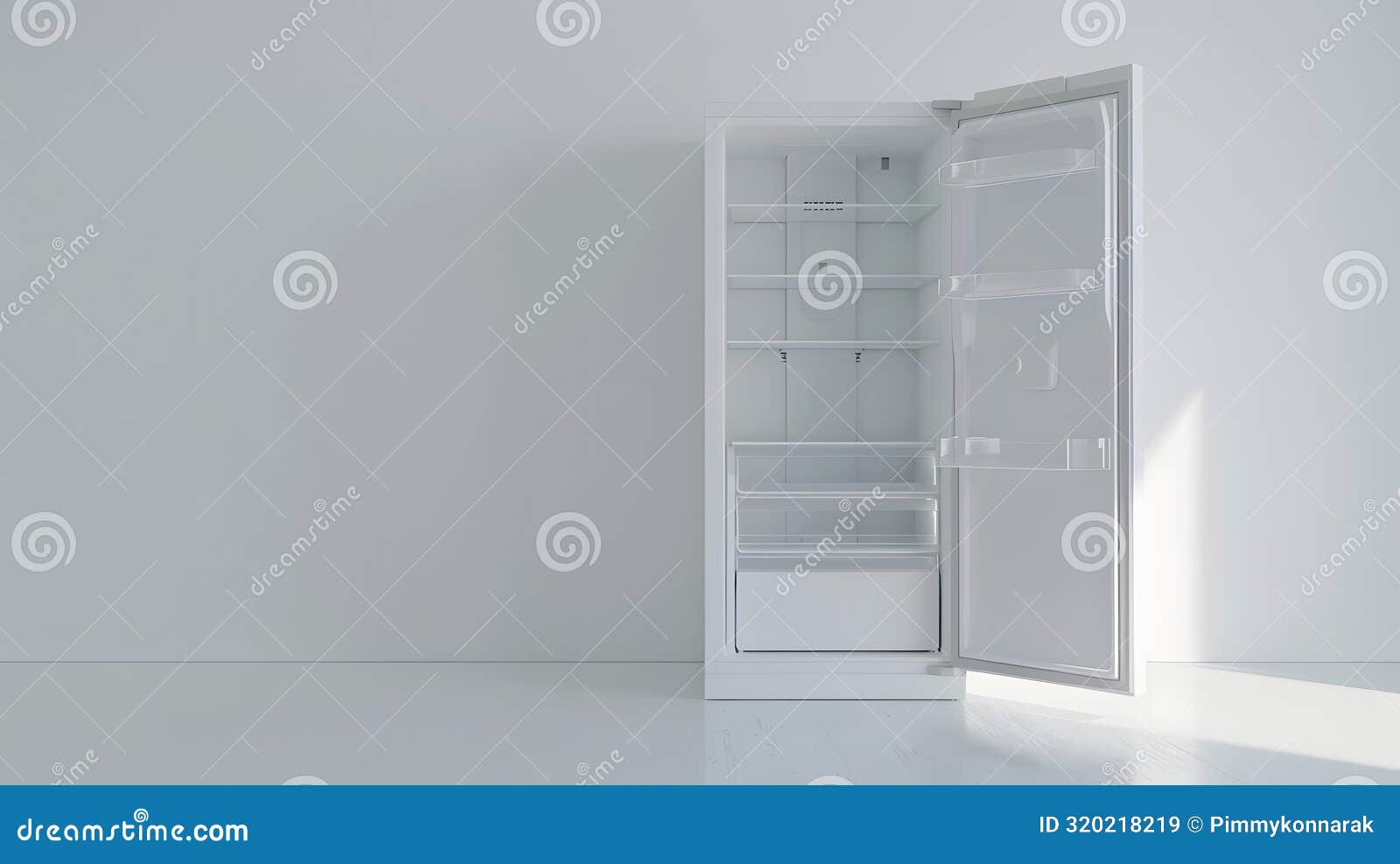 Generative AI White Open Empty Refrigerator Weight Loss Diet Concept ... Generative AI White Open Empty Refrigerator Weight Loss Diet Concept ...