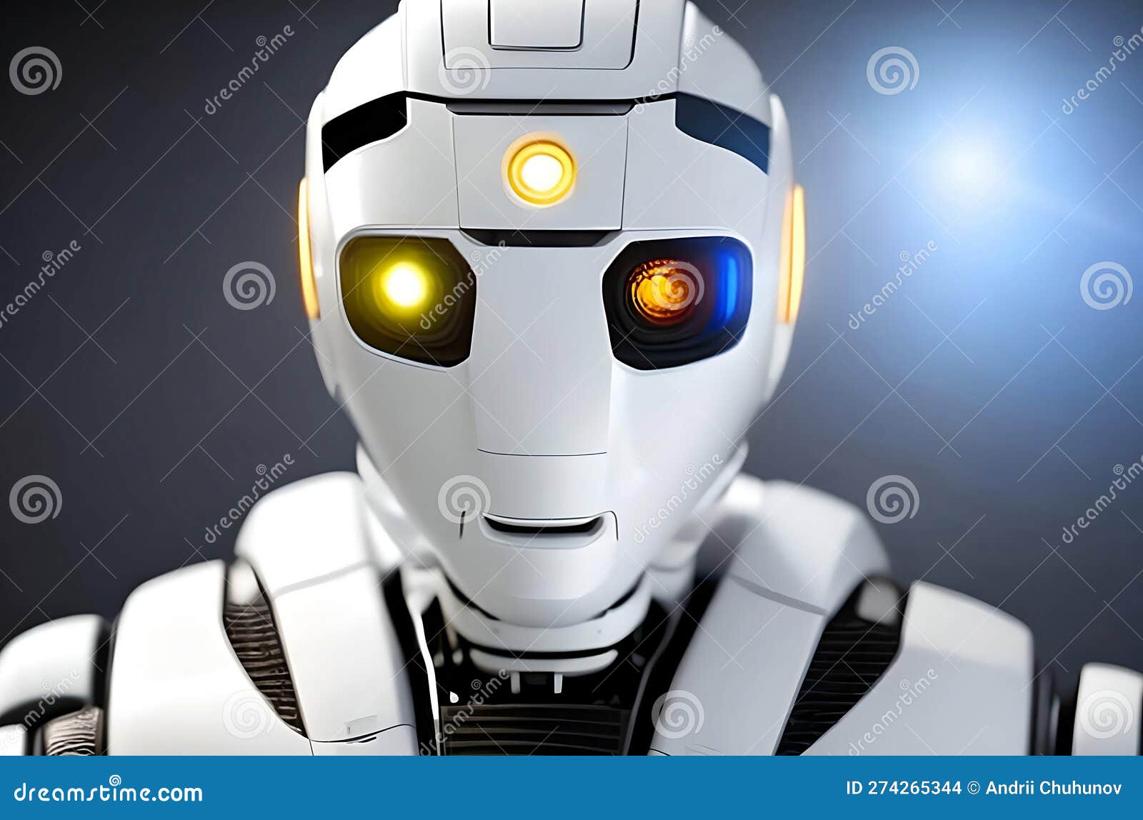 Generative AI White Robot Head Stock Illustration - Illustration of ...