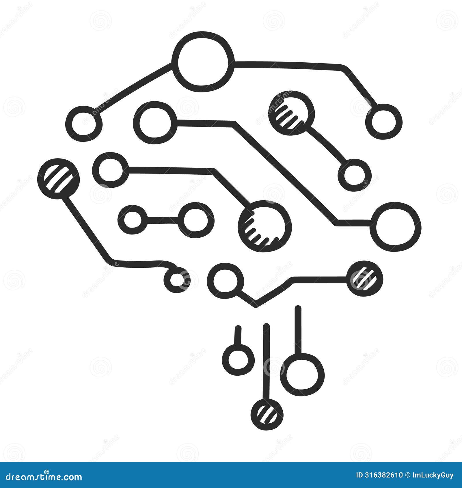 Generative Artificial Intelligence Doodle Icon Stock Illustration ...