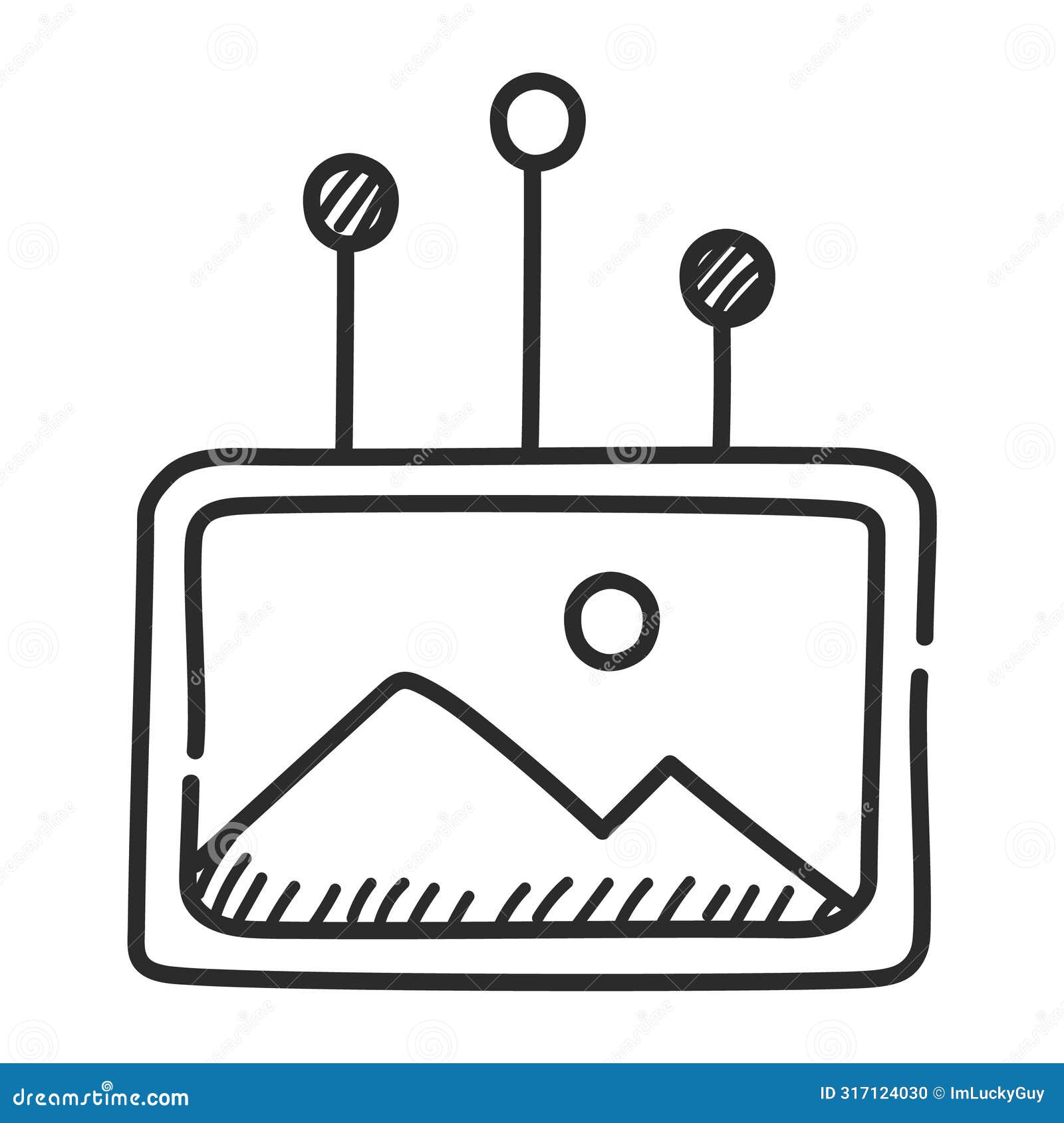 Generative Artificial Intelligence Doodle Icon Stock Vector ...