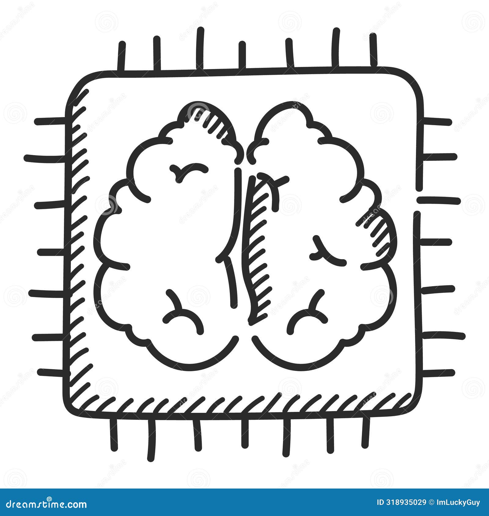 Generative Artificial Intelligence Doodle Icon Cartoon Vector ...