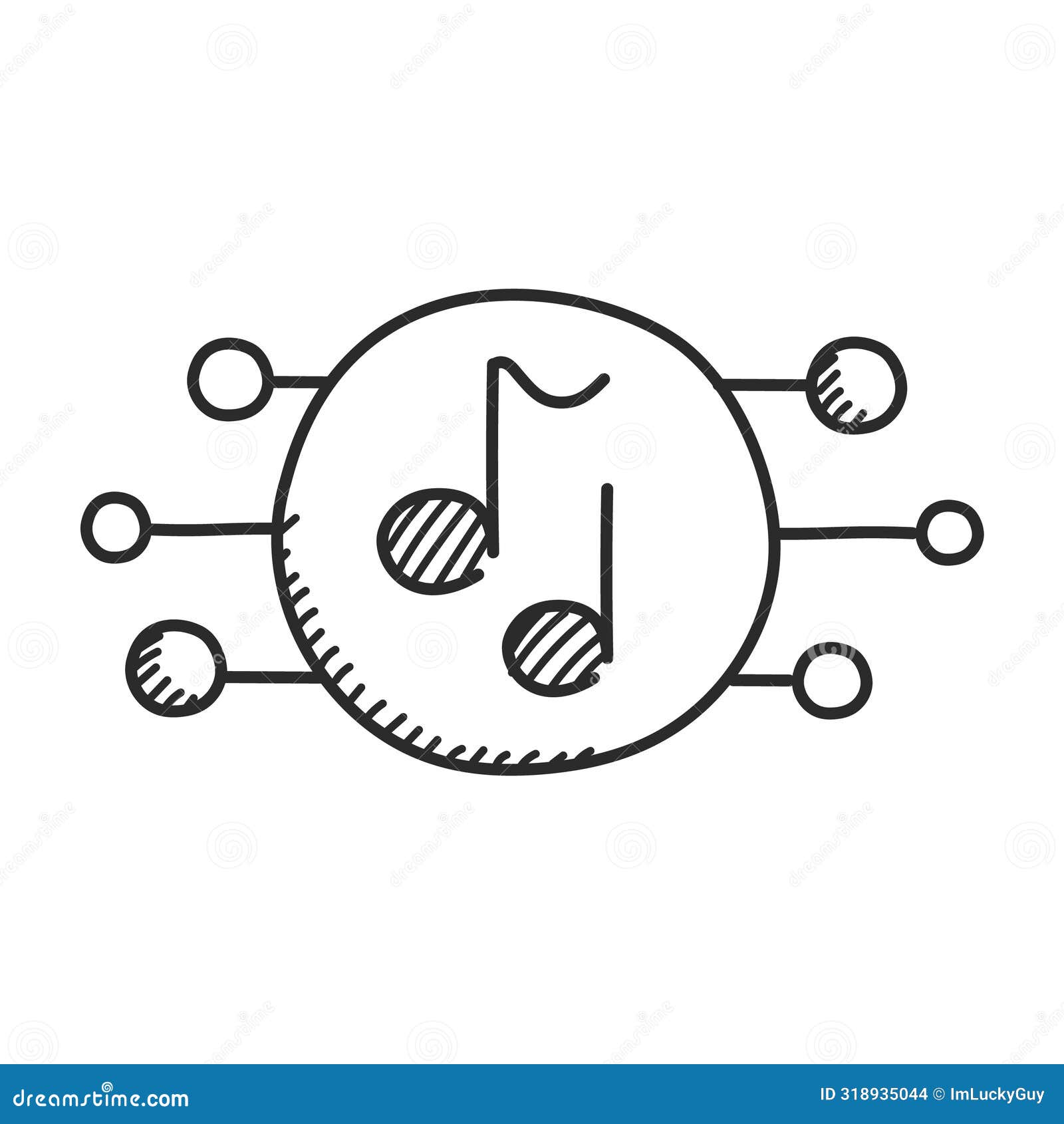 Generative Artificial Intelligence Doodle Icon Stock Vector ...