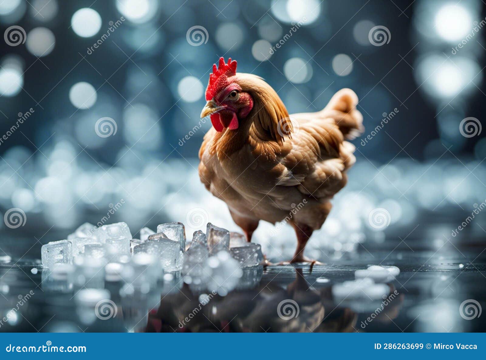Generative Image of a Brown Chicken on Ice Stock Illustration ...