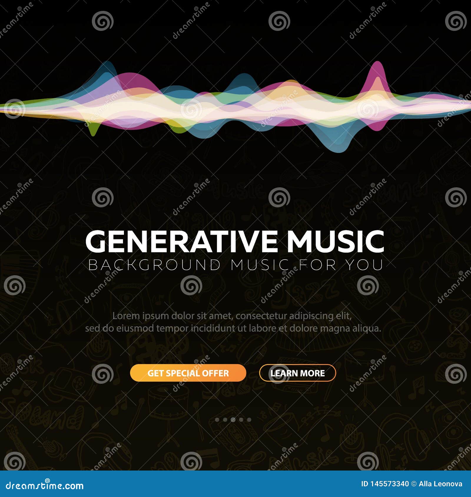 Generative Music. Music Created by AI. Vector Illustration. Stock ...
