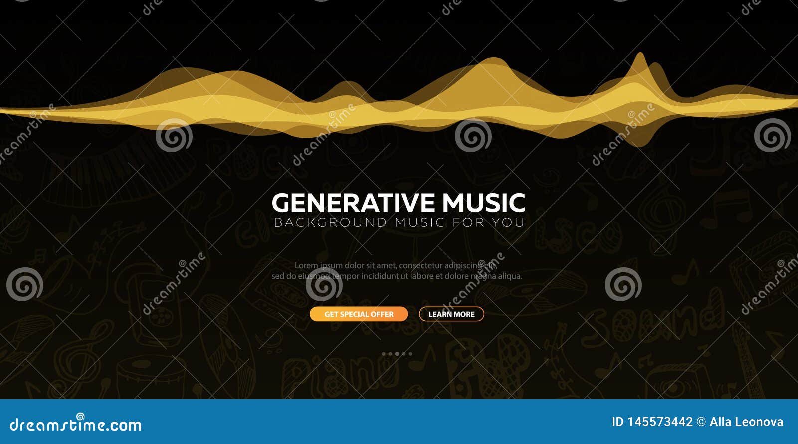 Generative Music. Music Created by AI. Vector Illustration. Stock ...